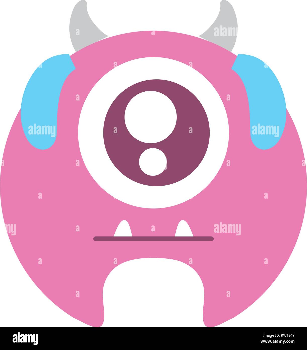 monster with one eye comic character vector illustration design Stock ...