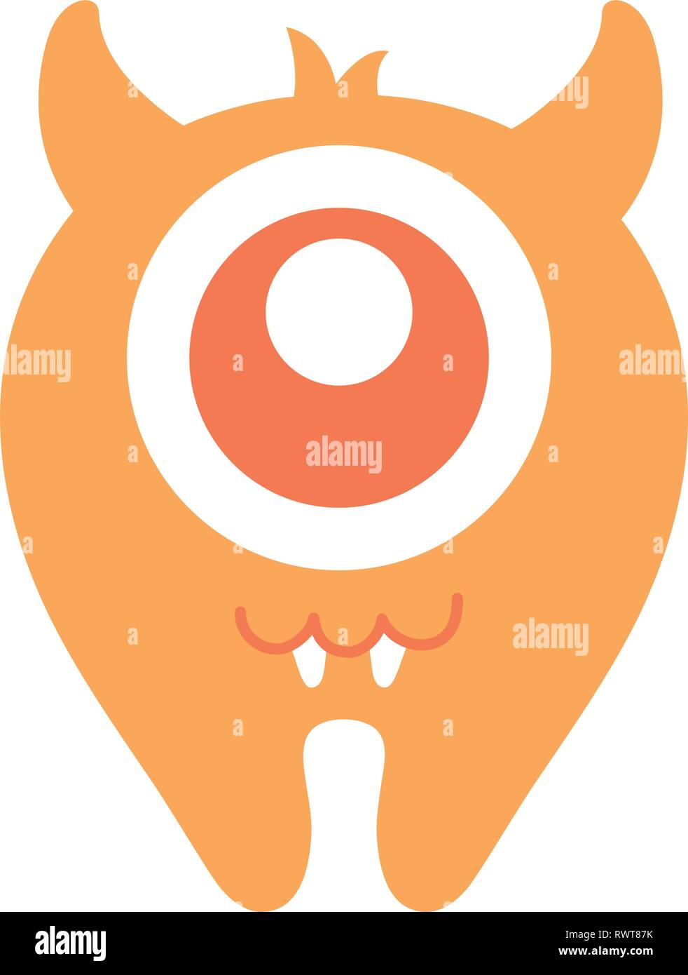 monster with one eye comic character vector illustration design Stock ...
