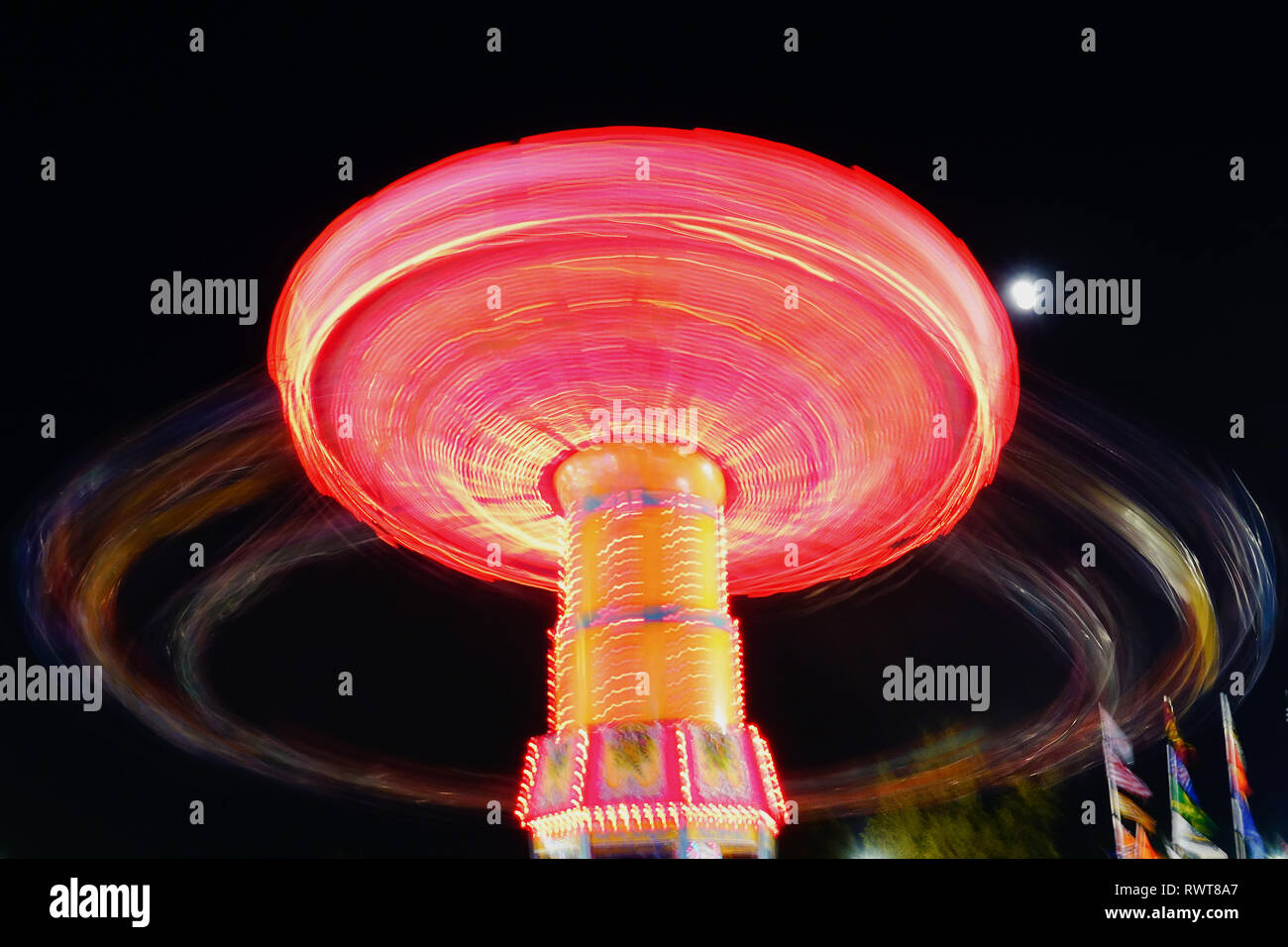 Amusement park rides at a local fairgrounds Stock Photo - Alamy