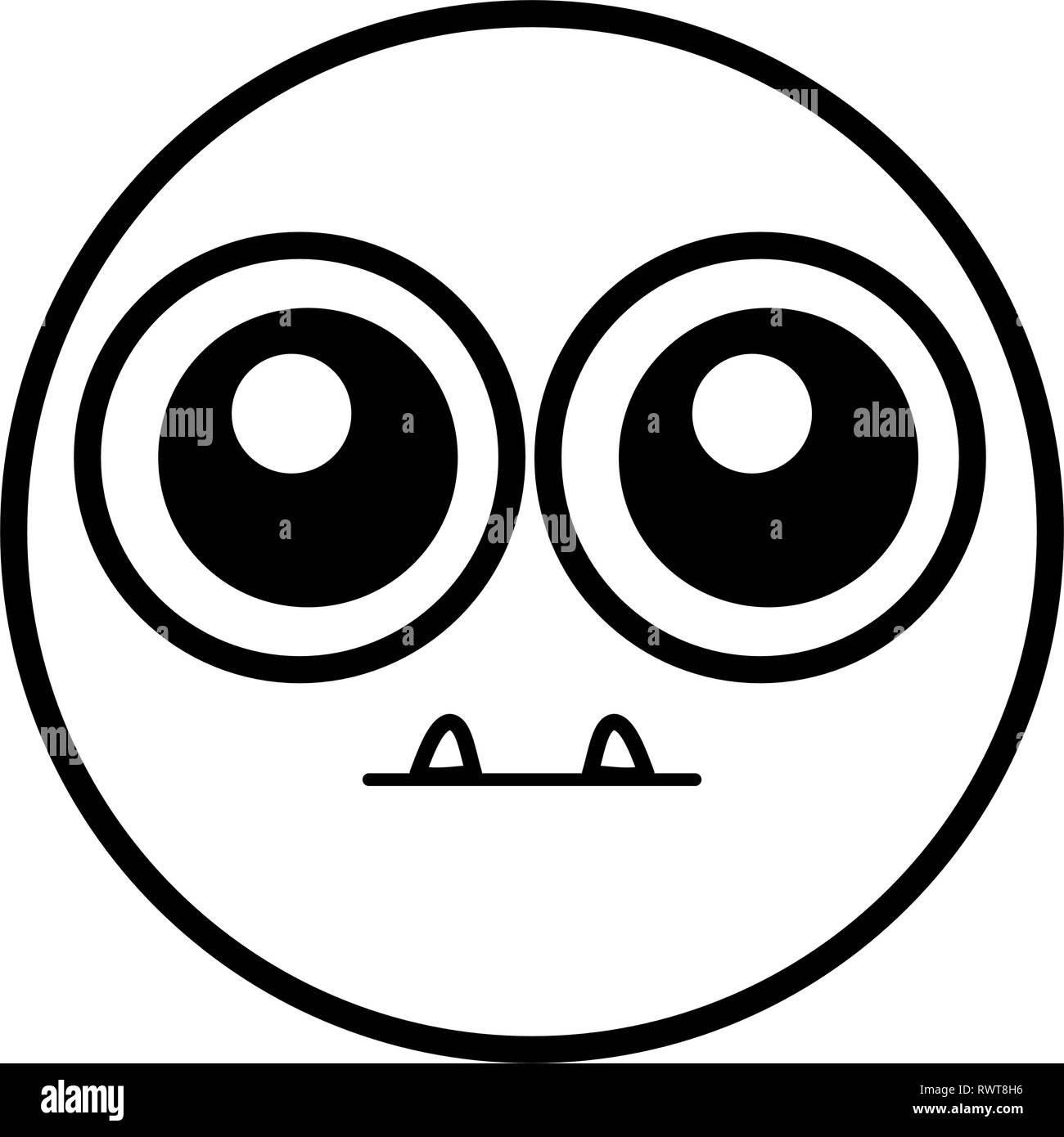 emoticon face with crazy teeth vector illustration design Stock Vector ...