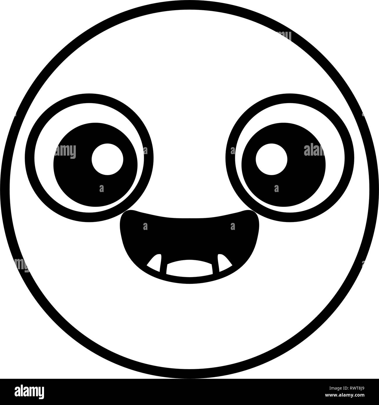 emoticon face with crazy teeth vector illustration design Stock Vector ...