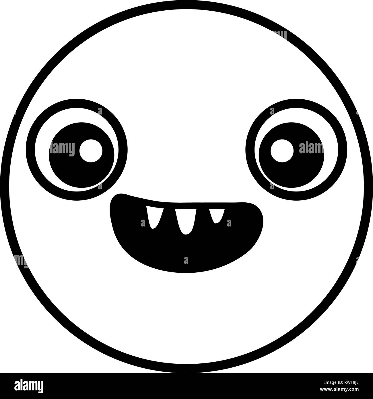 emoticon face with crazy teeth vector illustration design Stock Vector ...