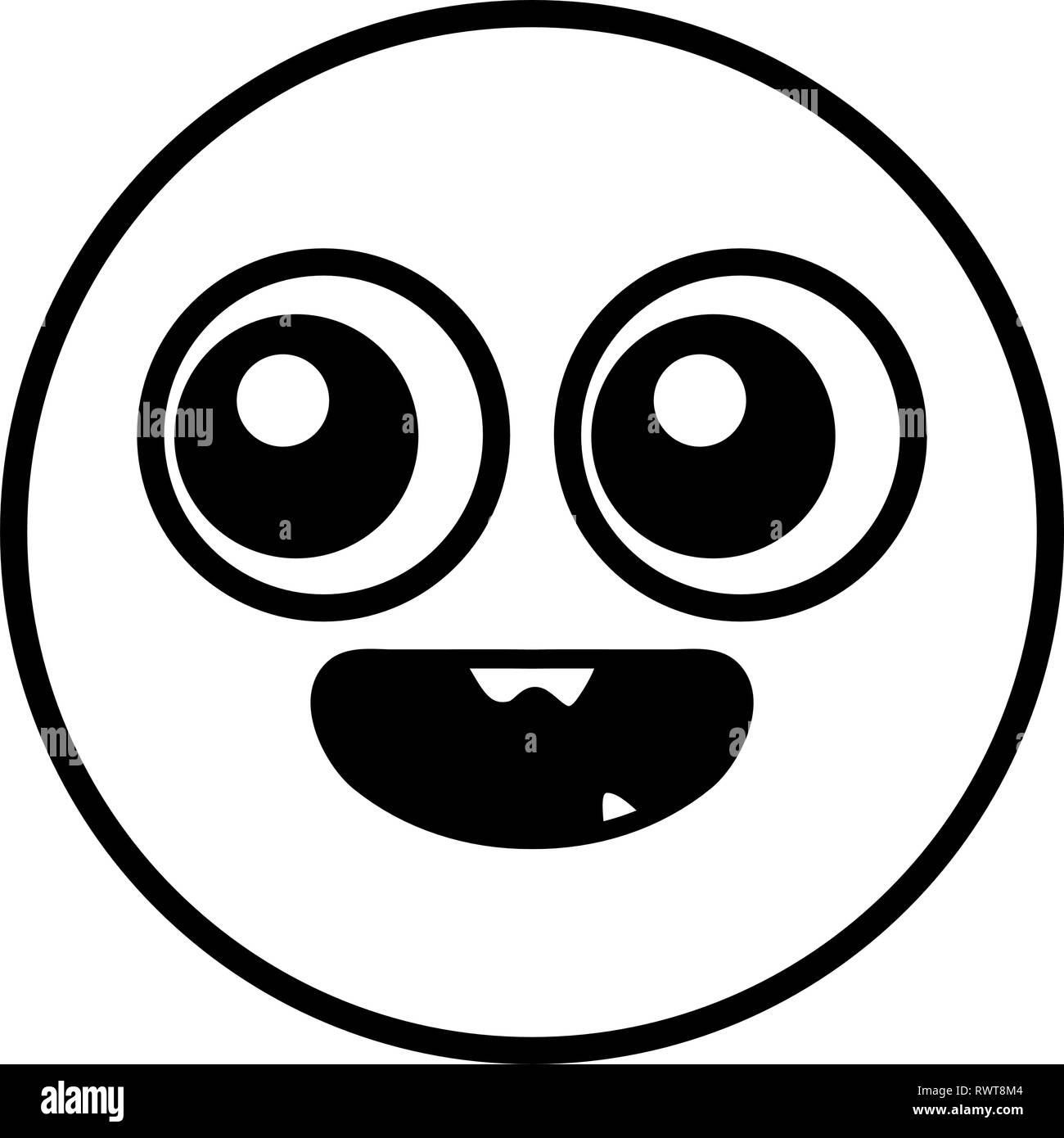 emoticon face with crazy teeth vector illustration design Stock Vector ...
