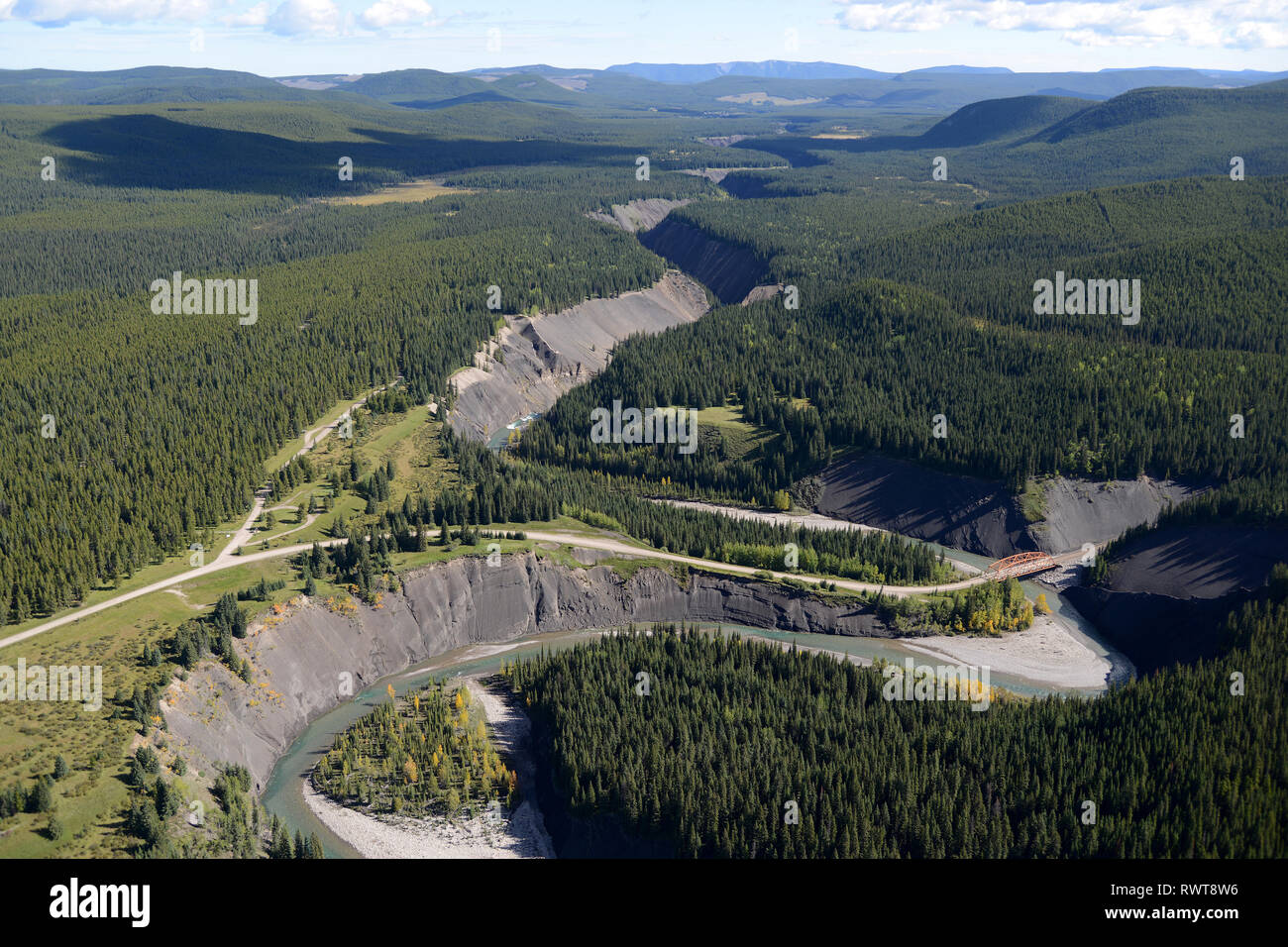Aerial, Ram River, Alberta, Canada Stock Photo - Alamy