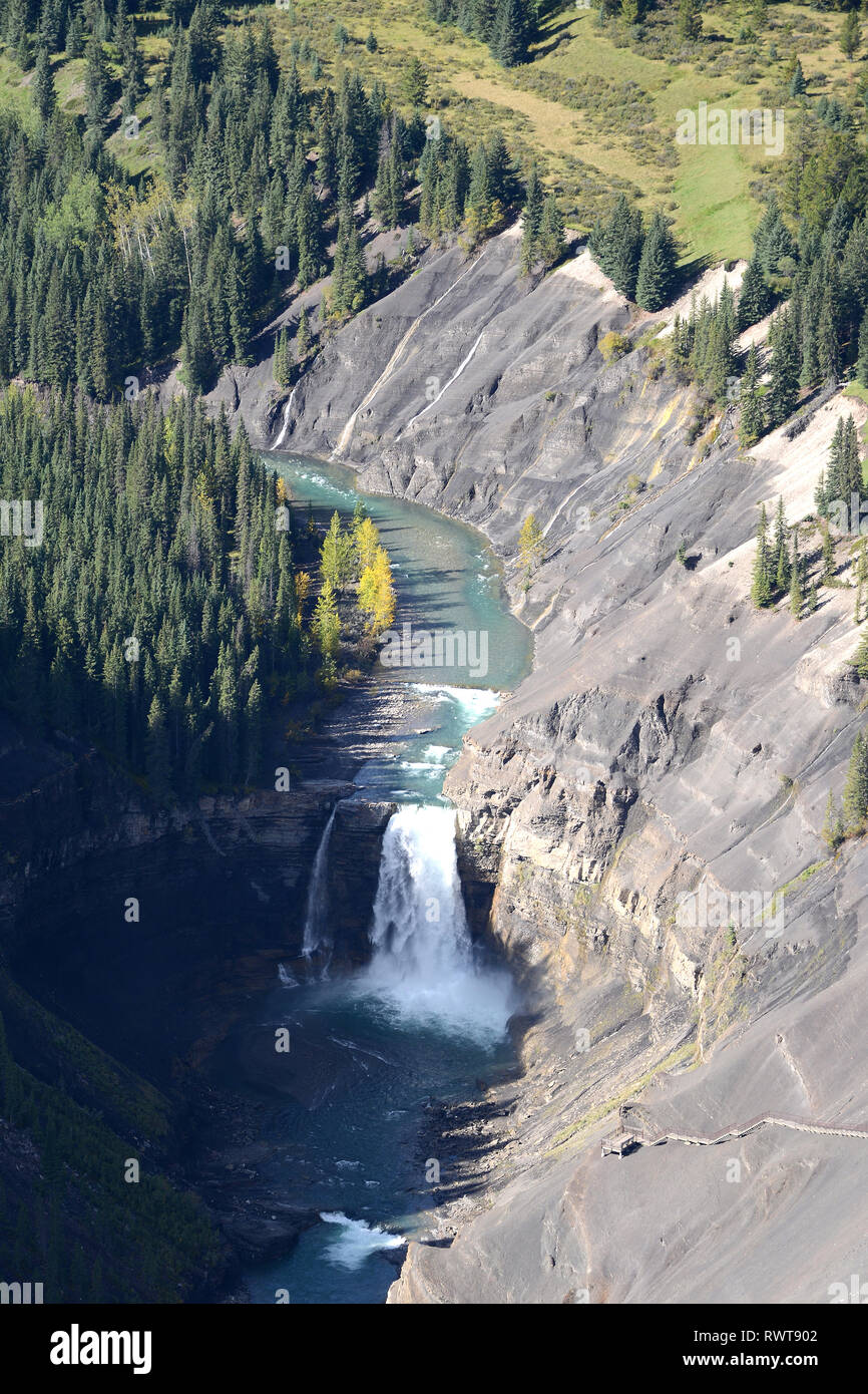 aerial, Ram River Falls, Alberta, Canada Stock Photo - Alamy