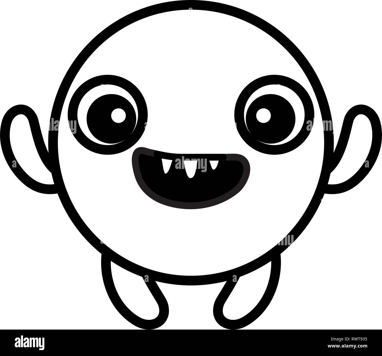 emoticon face with crazy teeth vector illustration design Stock Vector ...