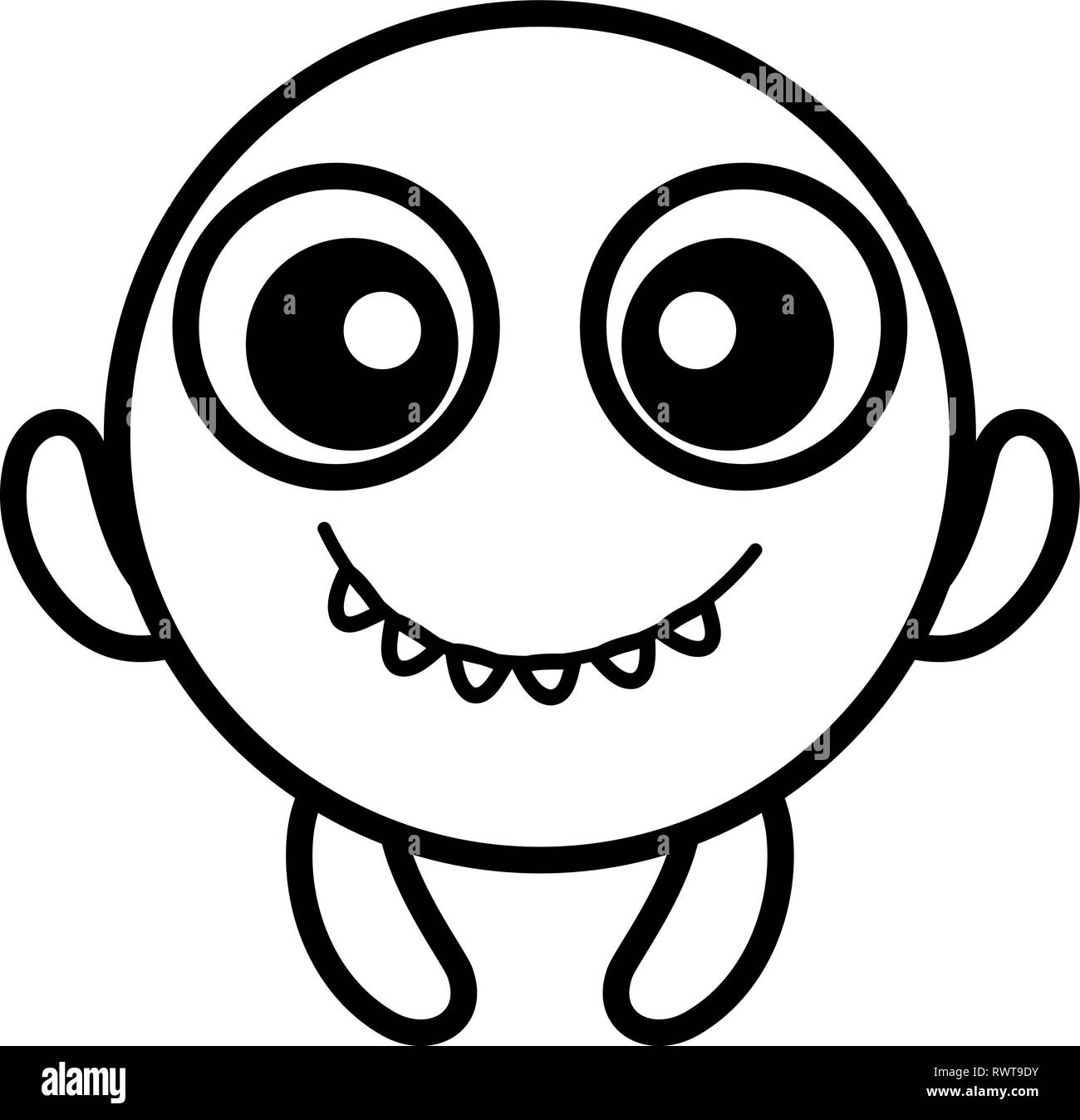 emoticon face with crazy teeth vector illustration design Stock Vector ...