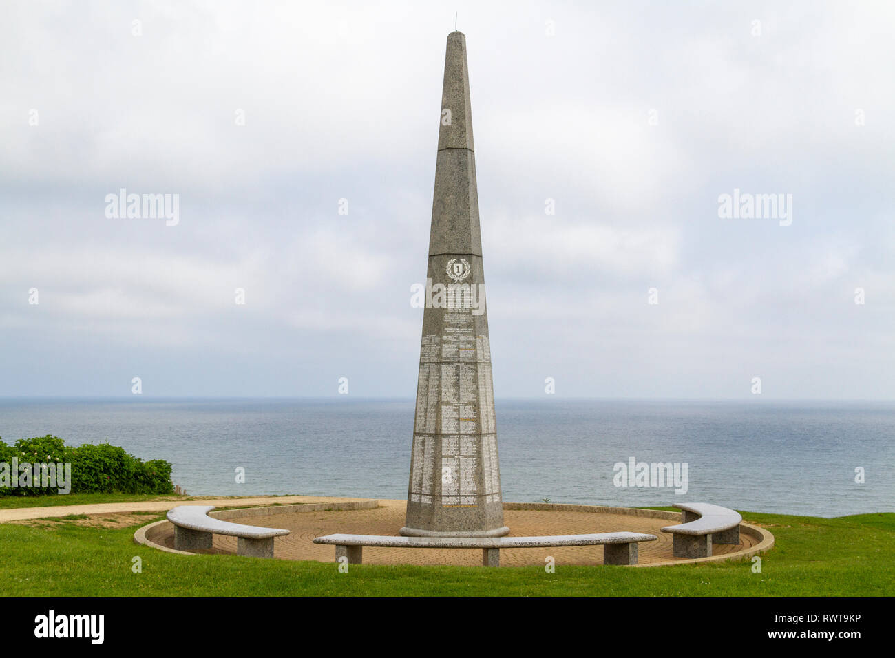 The 1st Infantry Division Memorial above the Les Moulins draw, Omaha ...