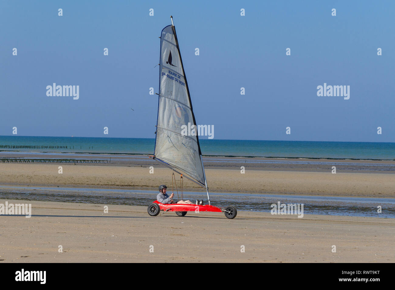 Beach sail buggy on Utah Beach, Manche, France Stock Photo - Alamy