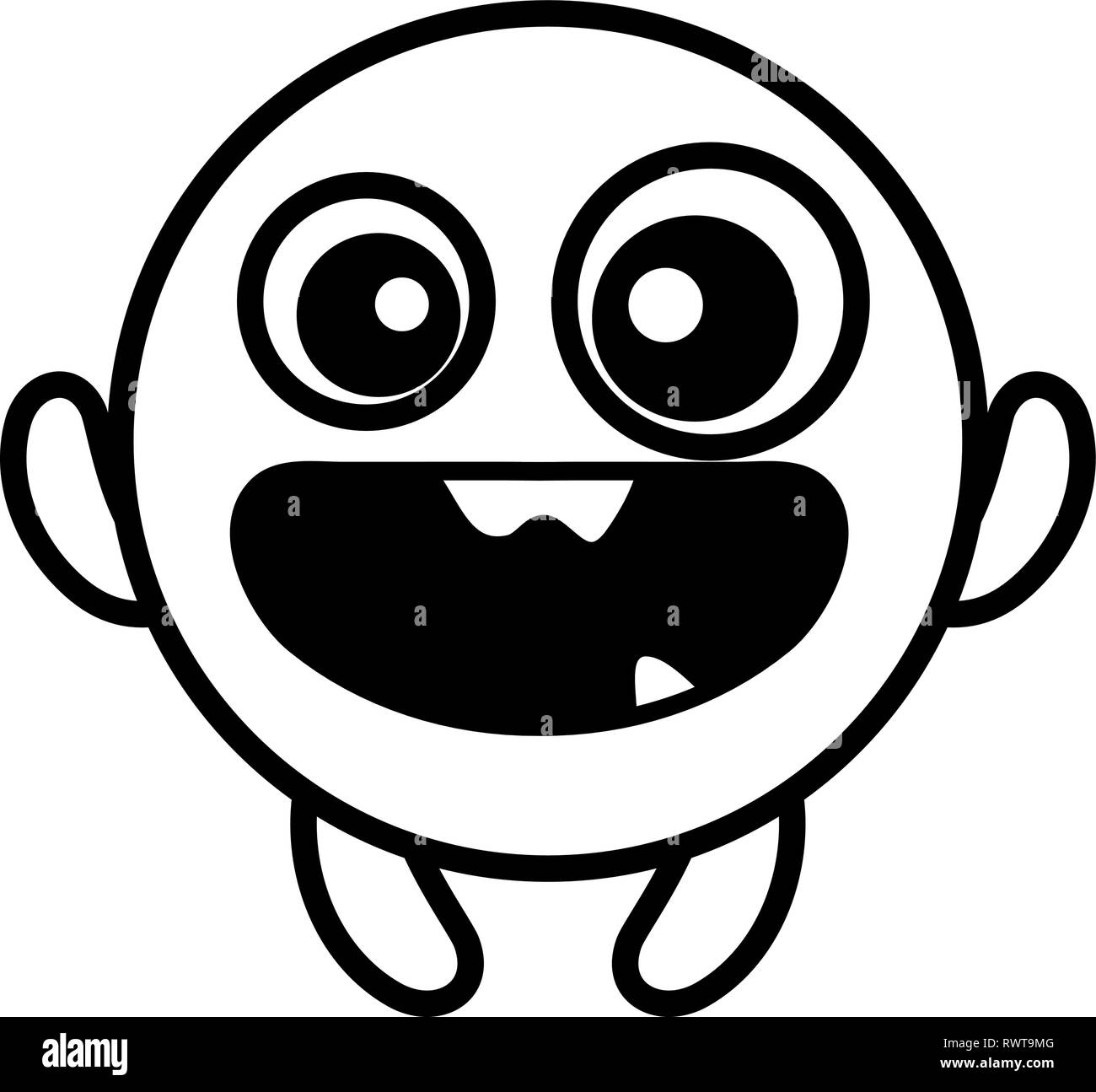 emoticon face with crazy teeth vector illustration design Stock Vector ...