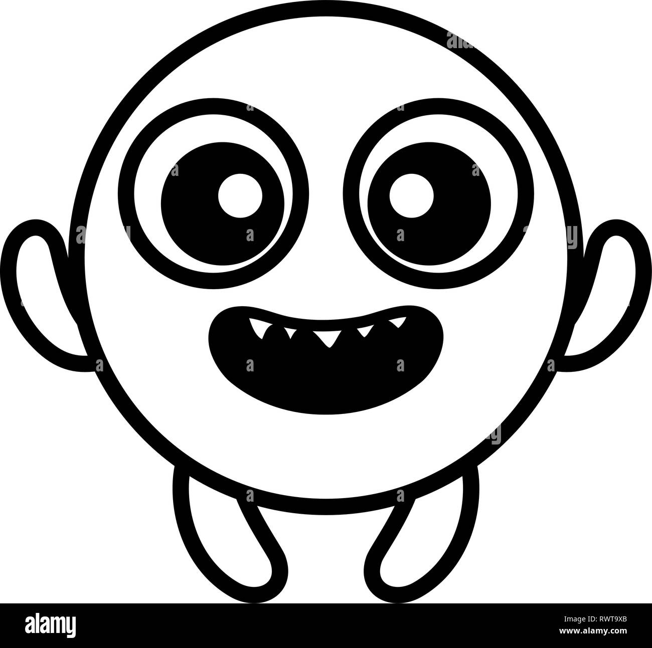 emoticon face with crazy teeth vector illustration design Stock Vector ...