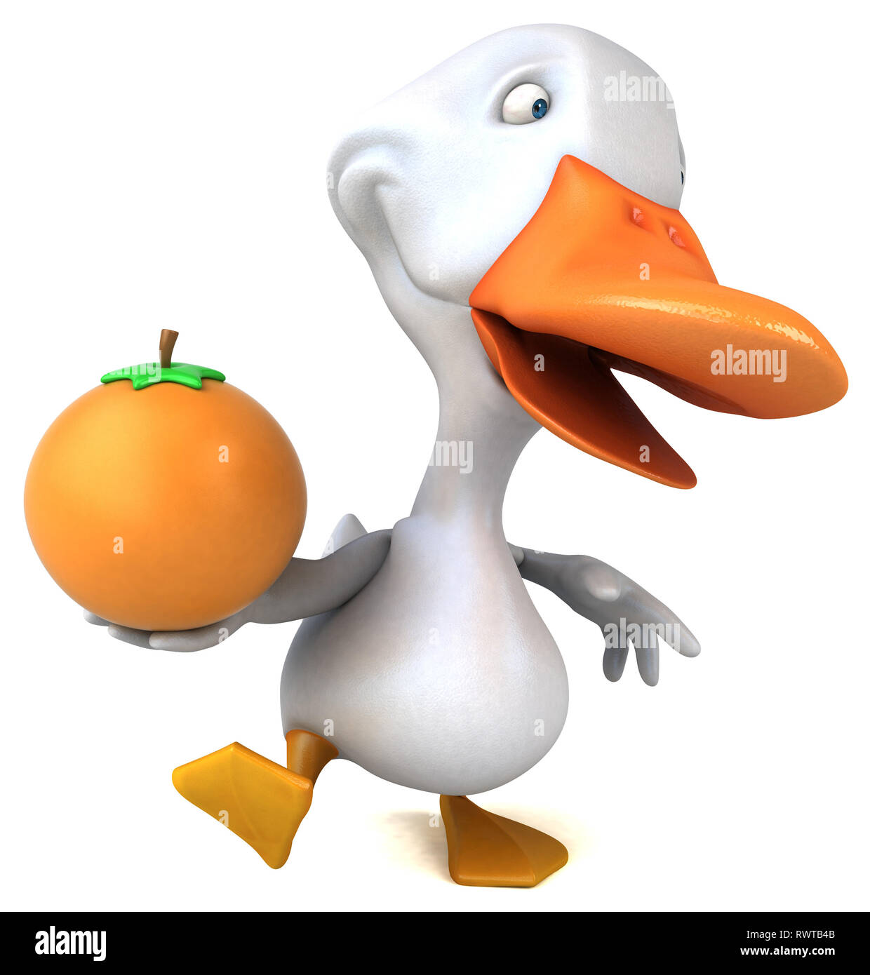 Fun duck - 3D Illustration Stock Photo - Alamy