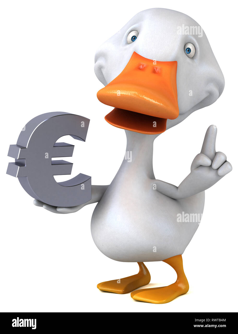 Fun duck - 3D Illustration Stock Photo - Alamy