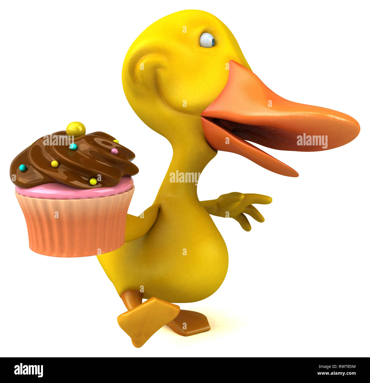 Fun duck - 3D Illustration Stock Photo - Alamy