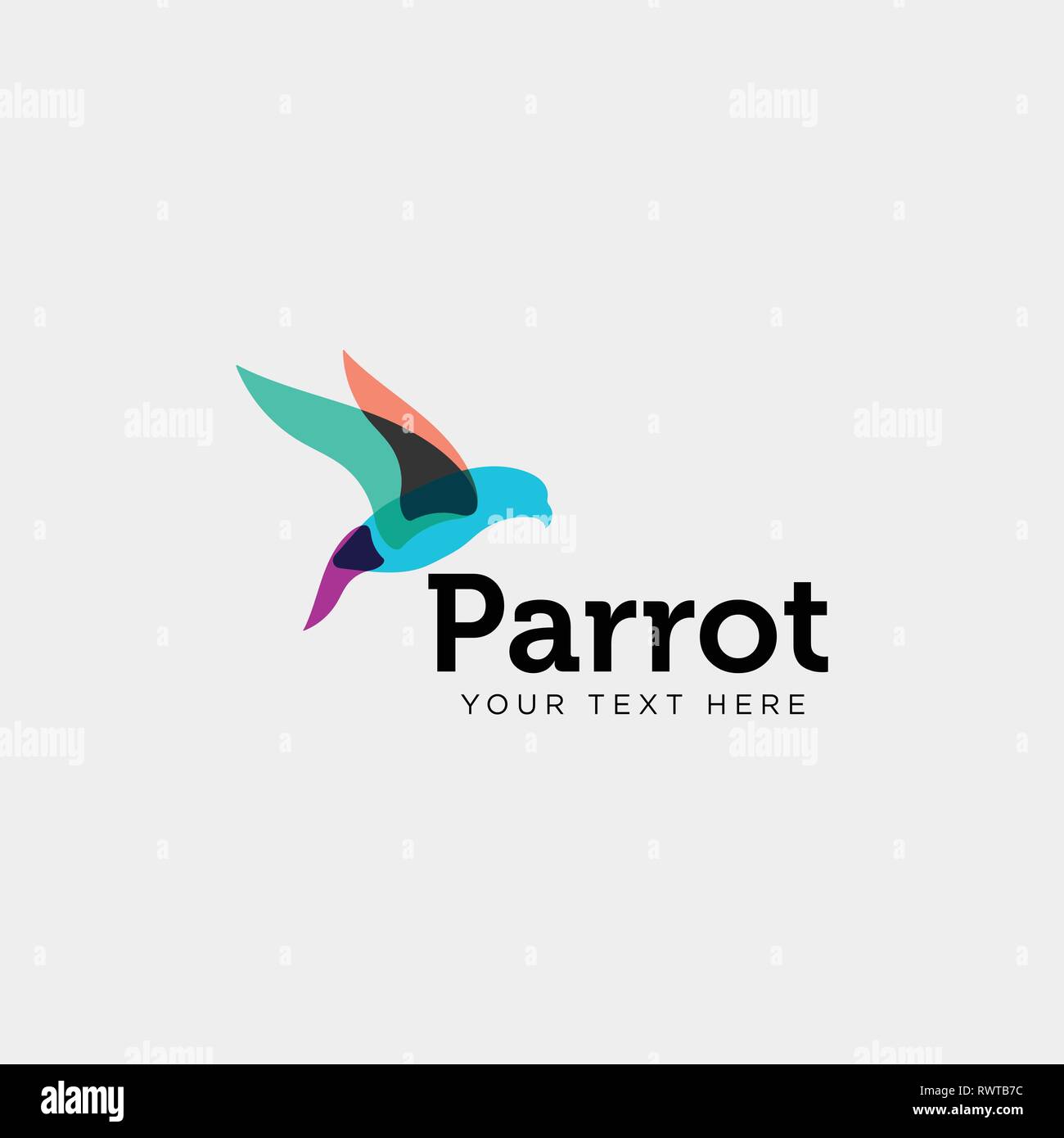 parrot or flying bird accounting, financial creative logo template ...