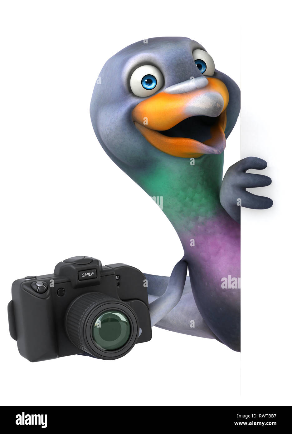Fun pigeon - 3D Illustration Stock Photo - Alamy
