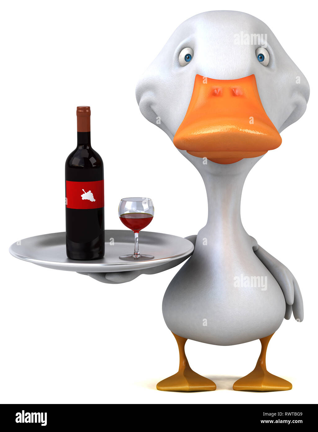 Fun duck - 3D Illustration Stock Photo - Alamy