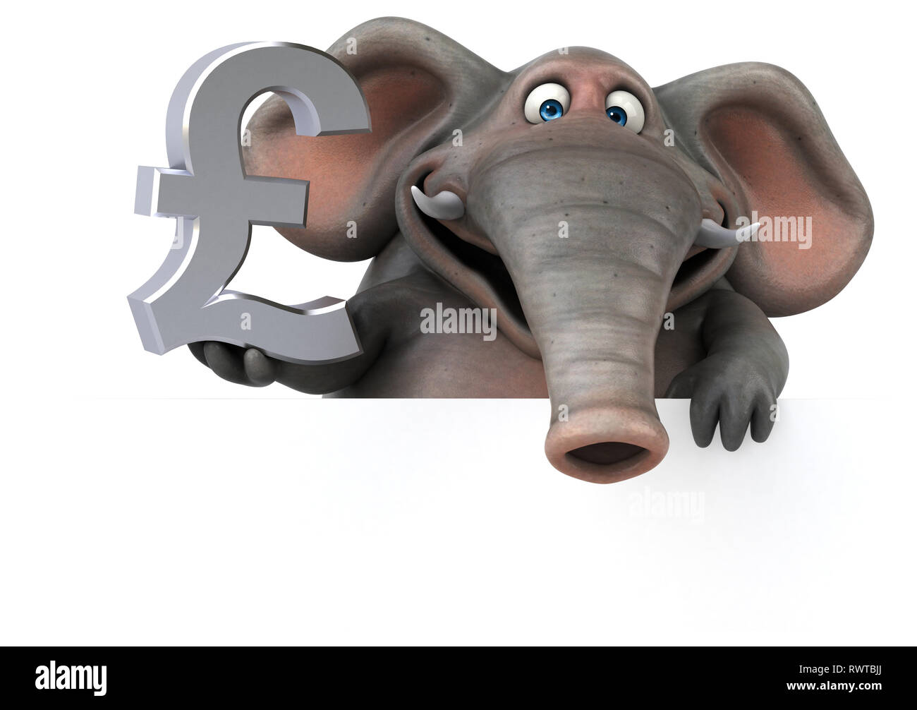 Fun elephant - 3D Illustration Stock Photo - Alamy