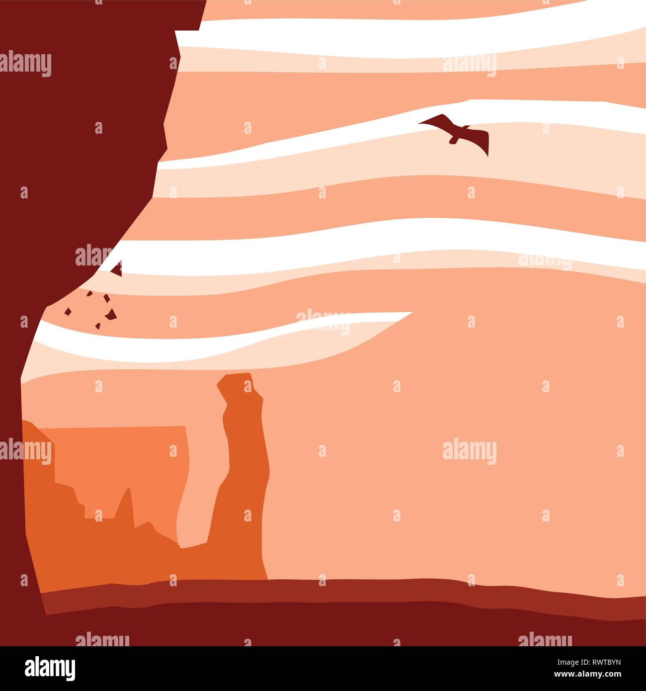 desert landscape dry scene vector illustration design Stock Vector ...