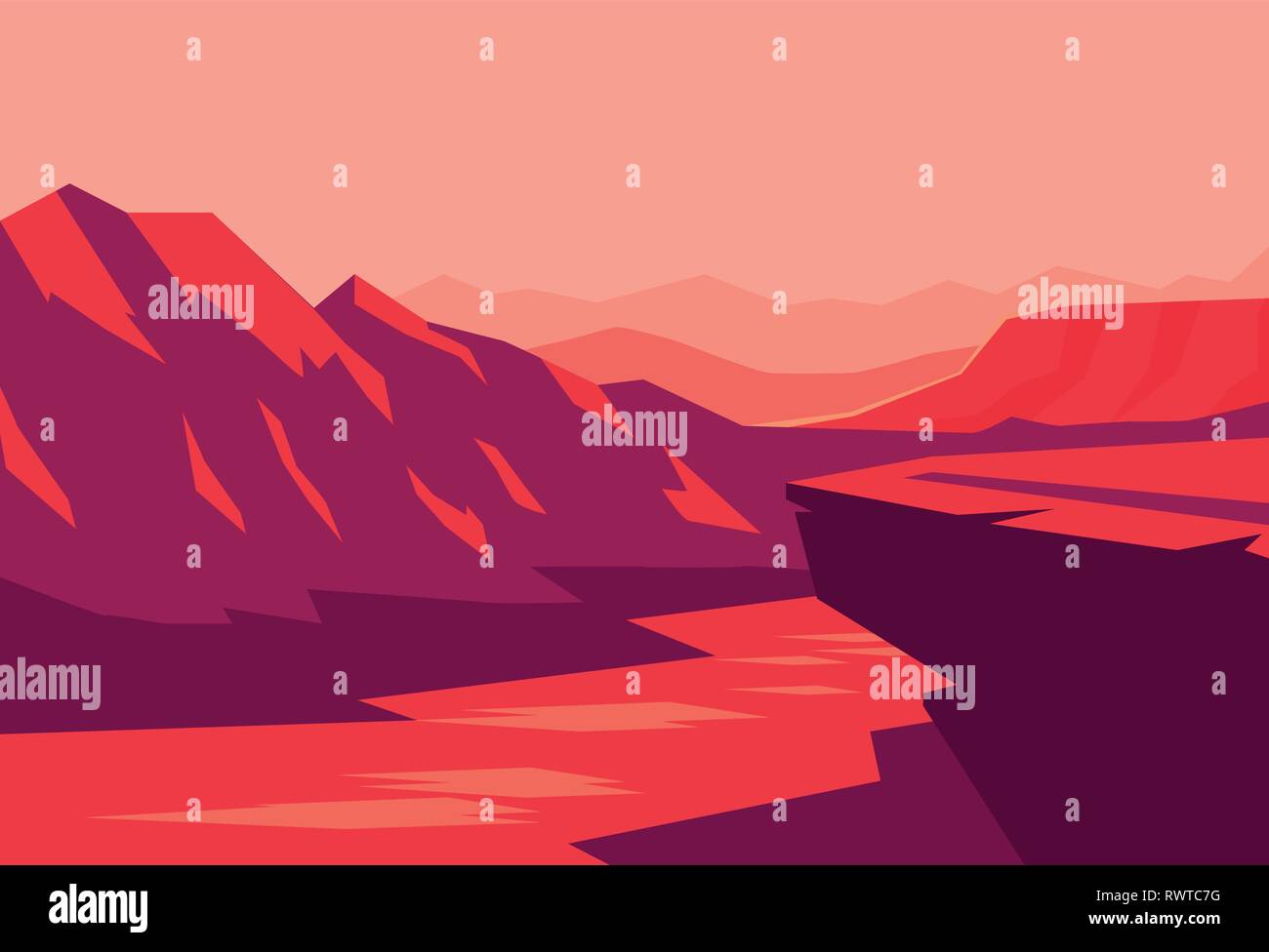 river landscape scene icon vector illustration design Stock Vector ...