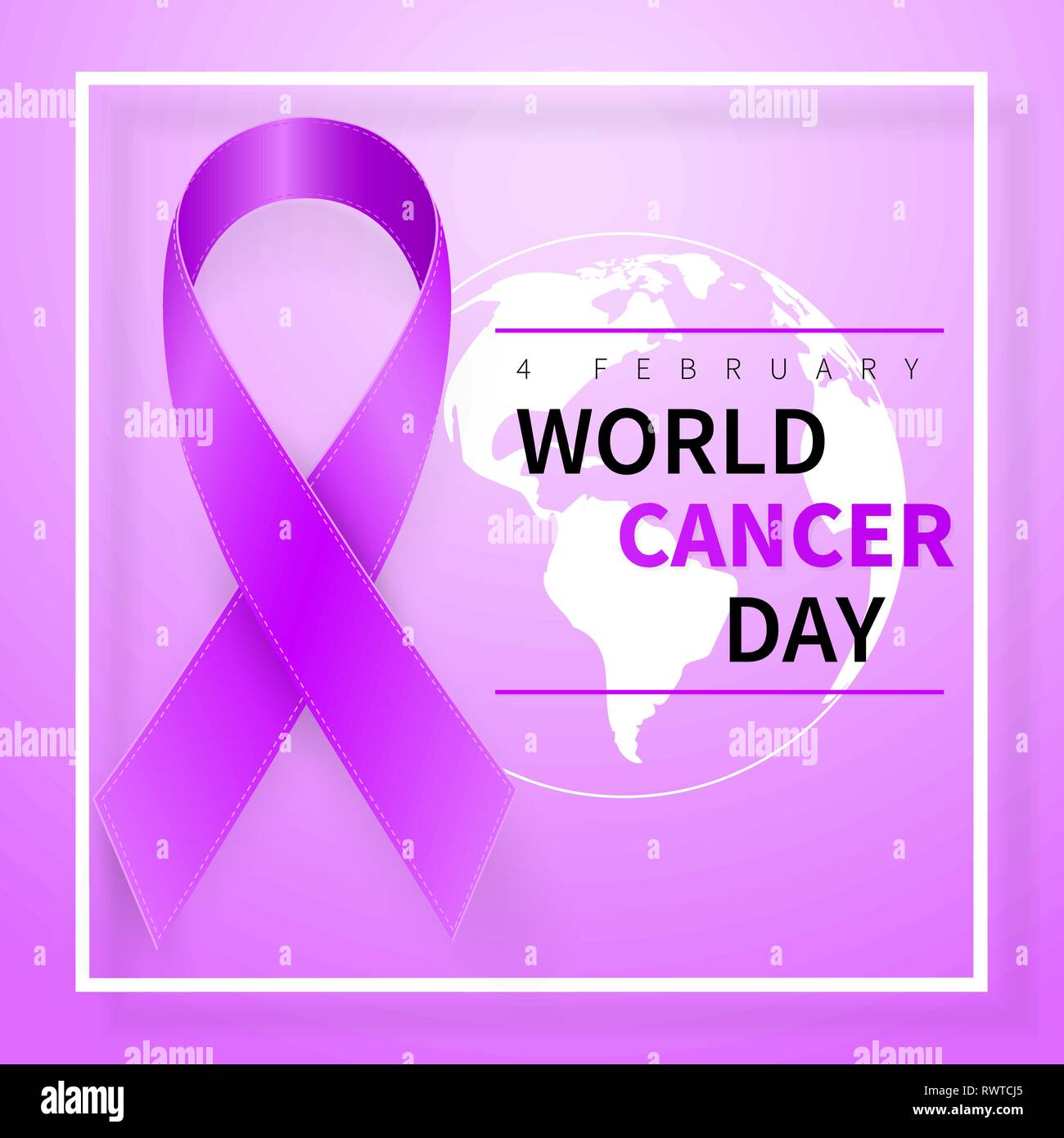 World cancer day symbol, 4 february. Ribbon symbol. Medical Design ...