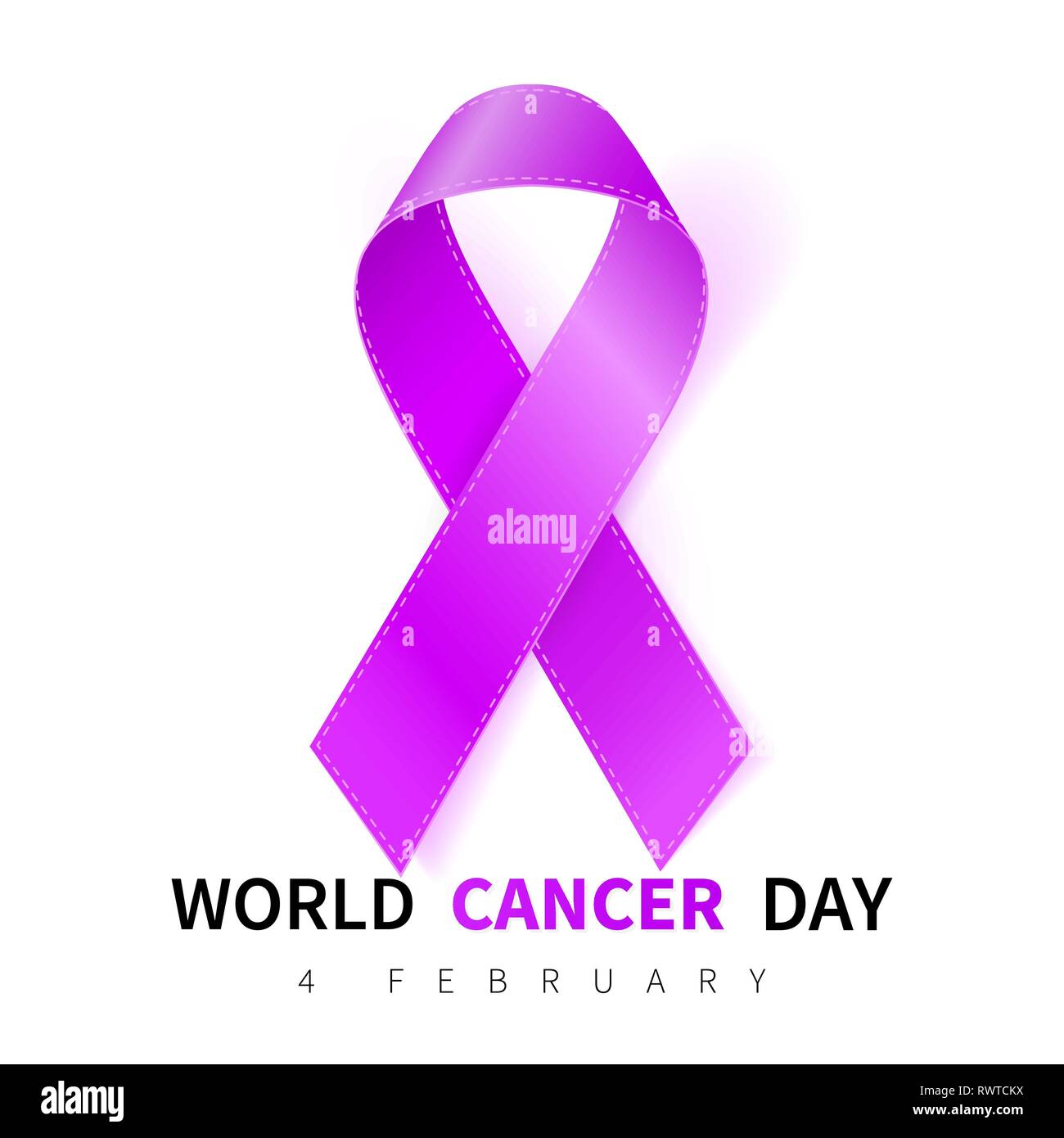 World cancer day symbol, 4 february. Ribbon symbol. Medical Design ...