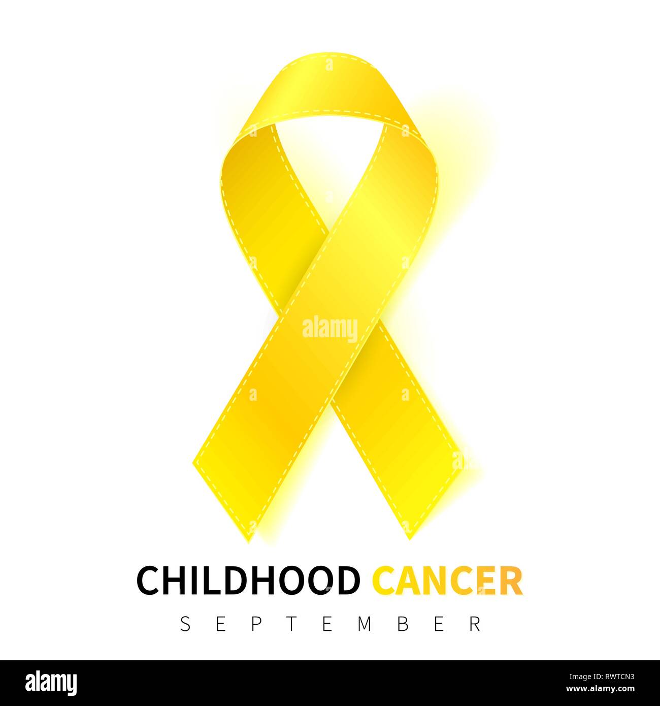 Childhood Cancer Awareness Month. Realistic Gold ribbon symbol. Medical ...