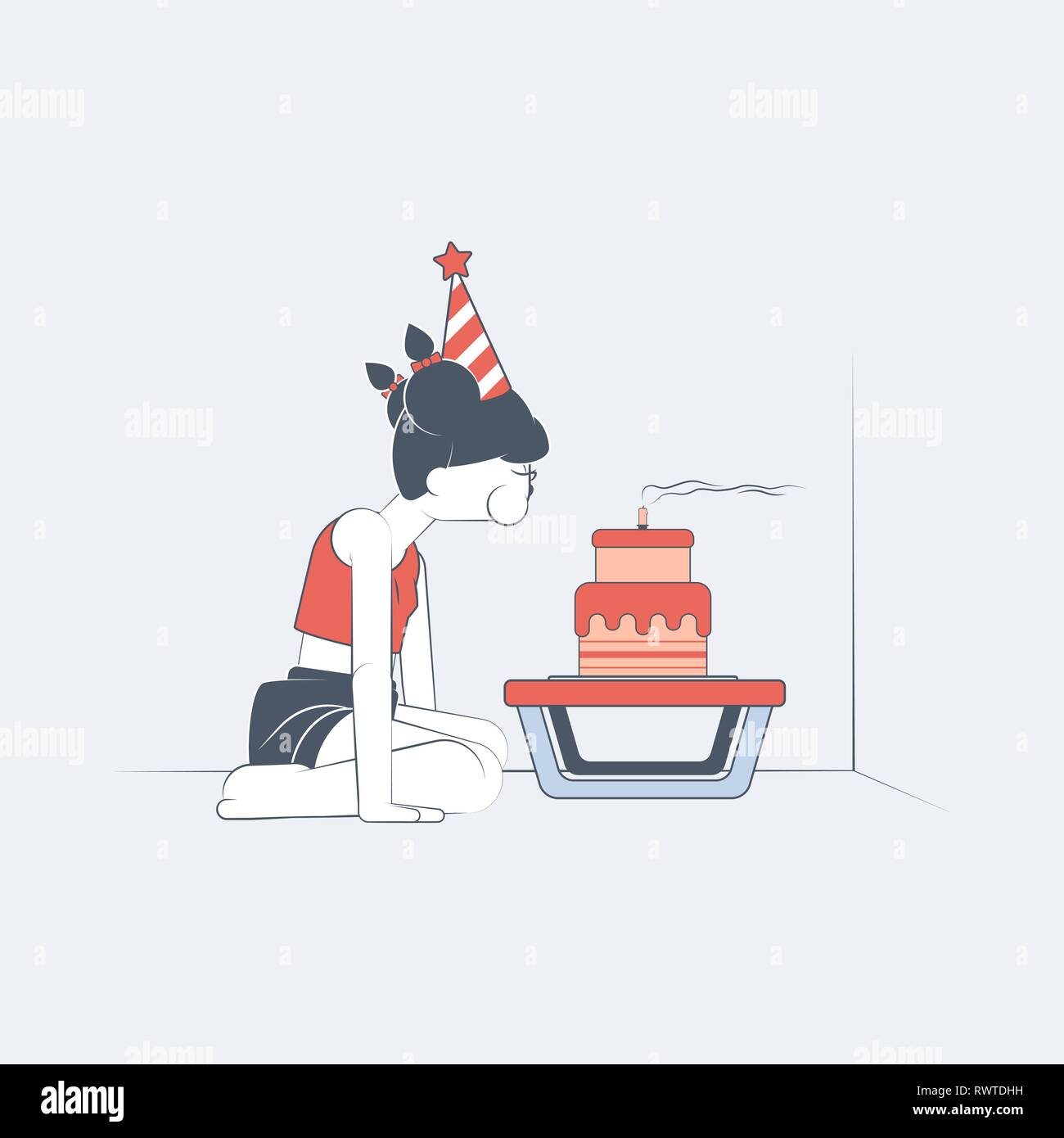 Sad birthday cake Stock Vector Images - Alamy