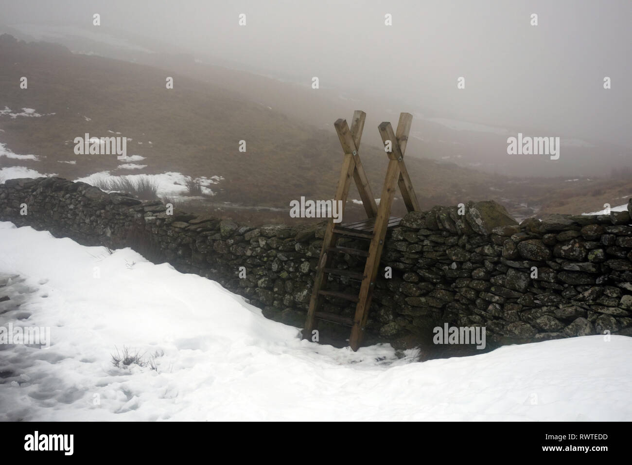The Wooden Ladder Stile at the top of Scandale Pass on Route to the ...