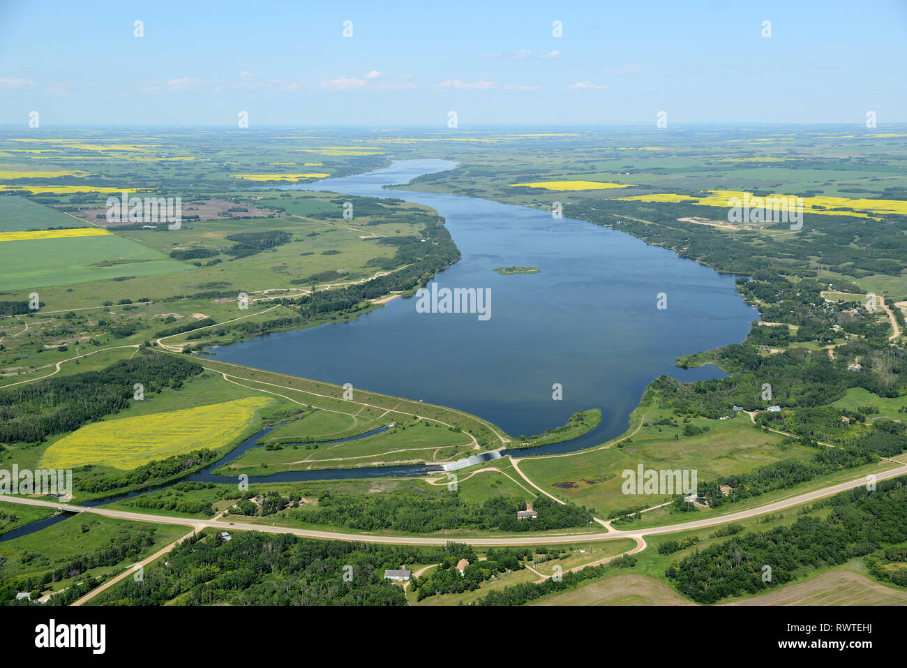 aerial, Lake Wahtoopanah, Rivers, Manitoba Stock Photo - Alamy