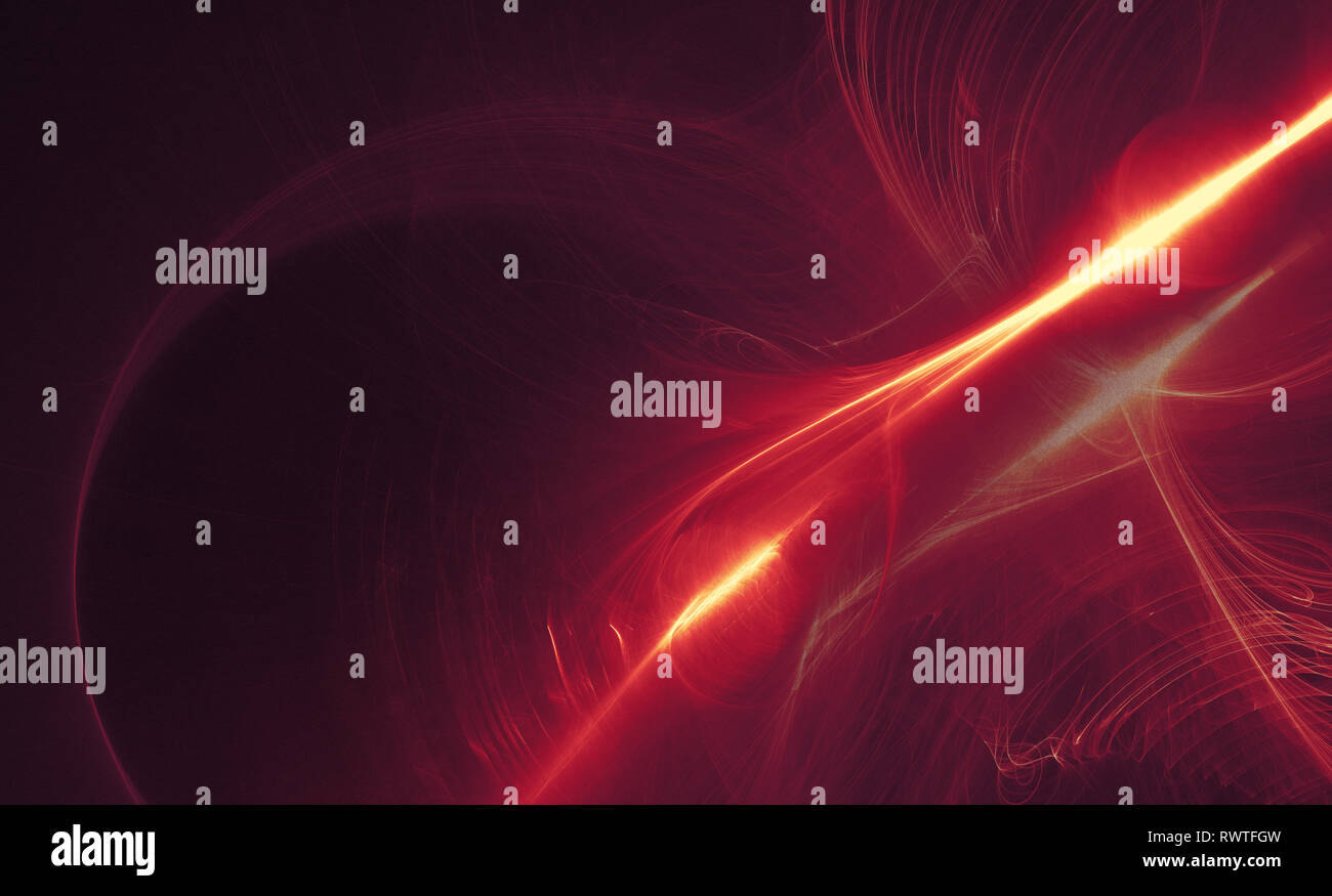 glowing red curved lines over dark Abstract Background space universe ...