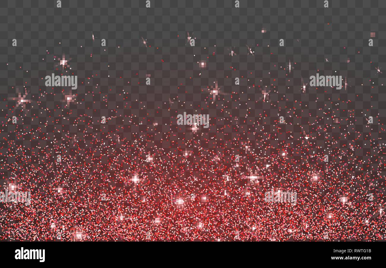 Red glitter sparkle on a transparent background. Vibrant background ...