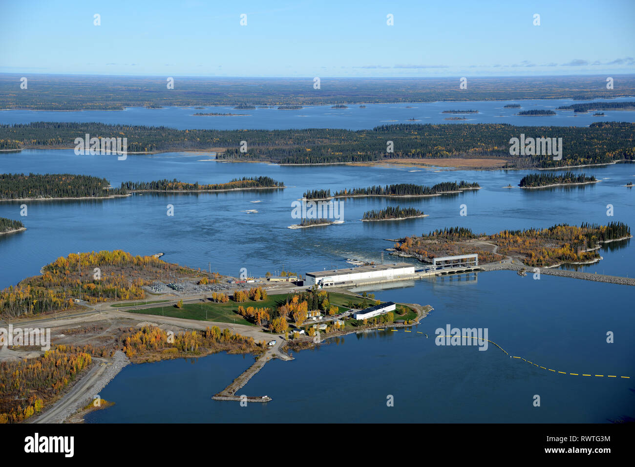 aerial, Jenpeg Generating Station, Jenpeg, Manitoba Stock Photo - Alamy