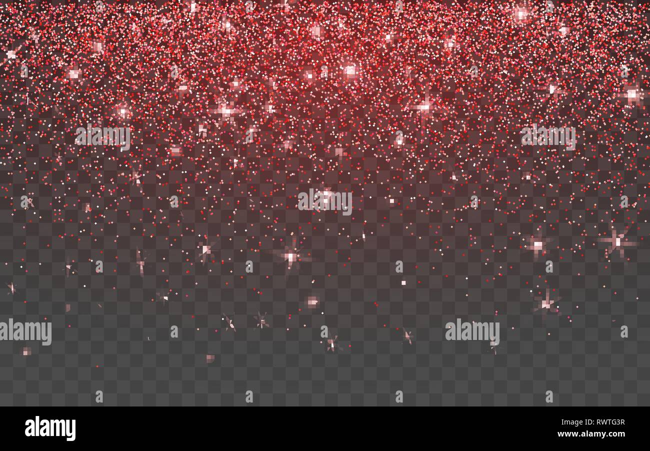 Red glitter sparkle on a transparent background. Vibrant background ...