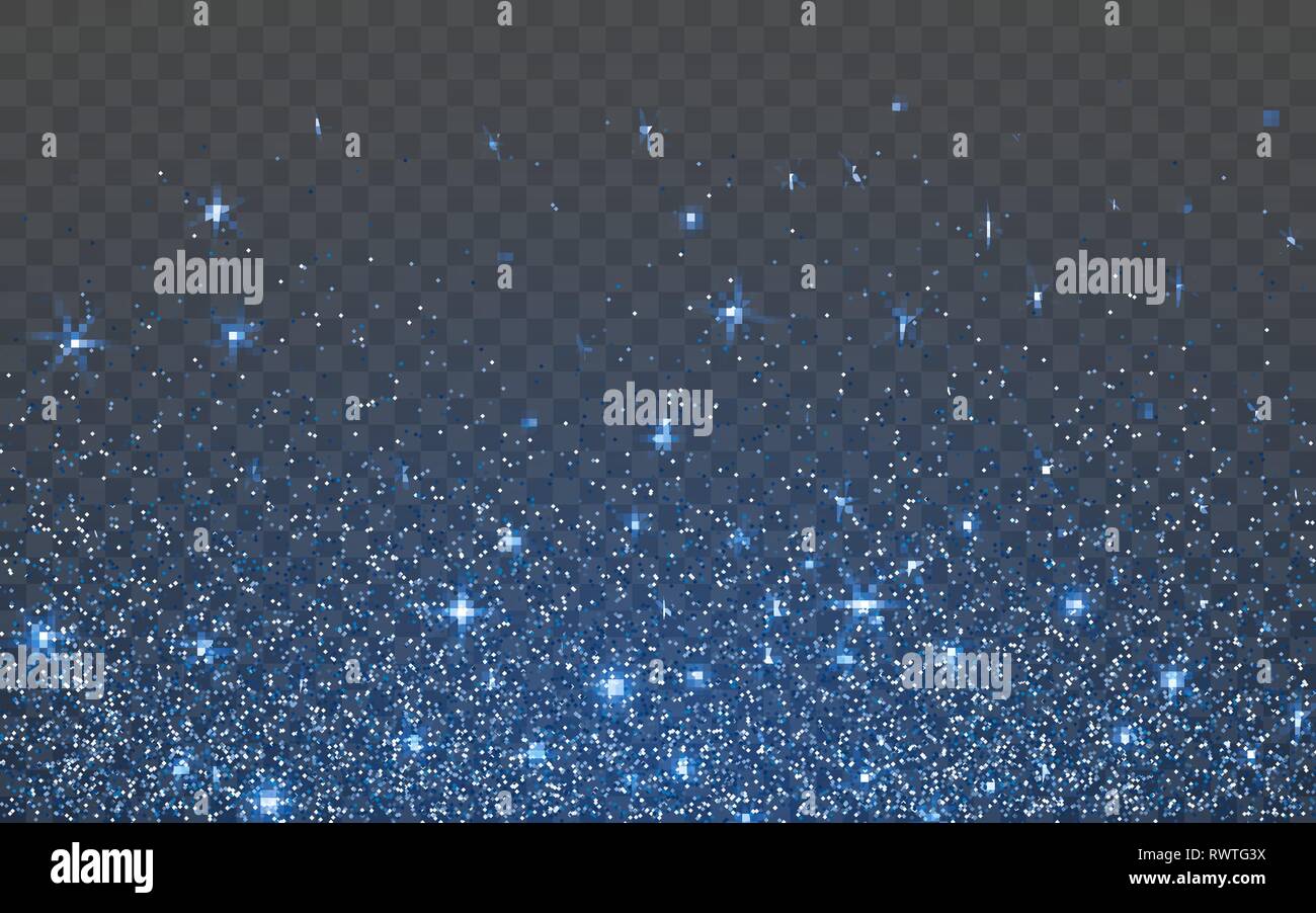 Blue glitter sparkle on a transparent background. Vibrant background ...