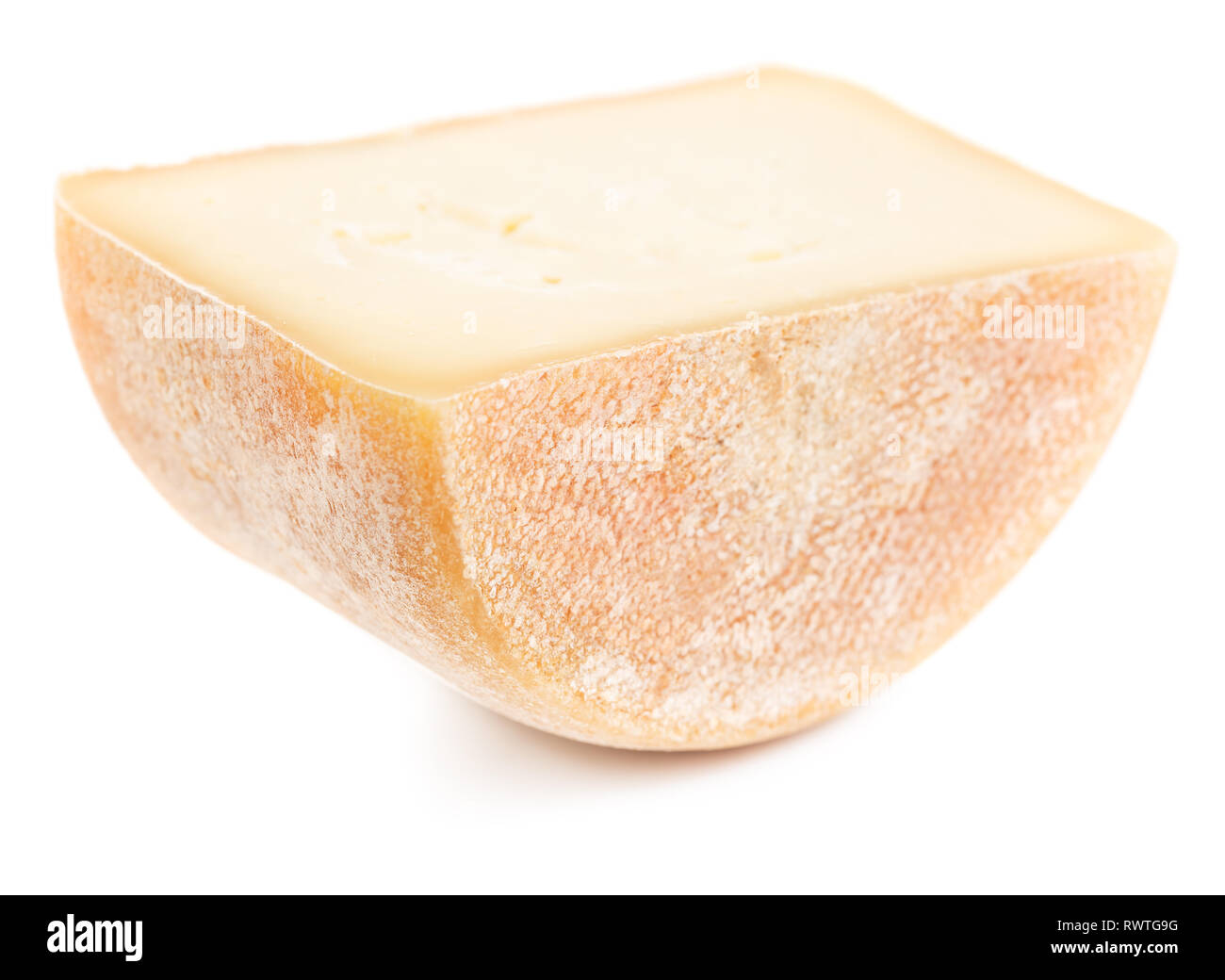 Half of head (Wheel) of natural hard cheese isolated on white ...