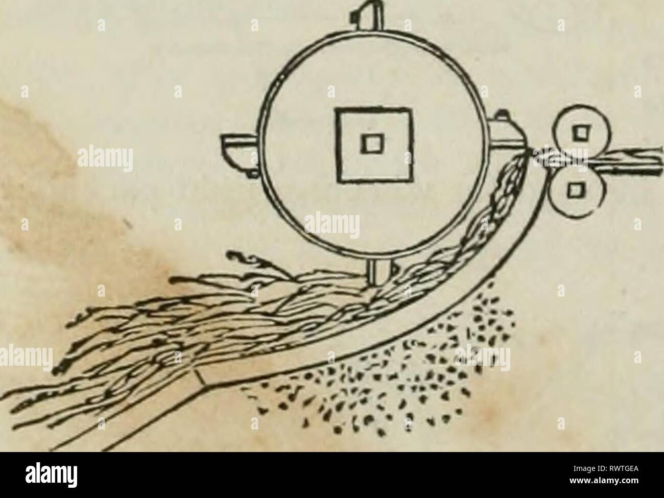 Threshing machine drawing hi-res stock photography and images - Alamy