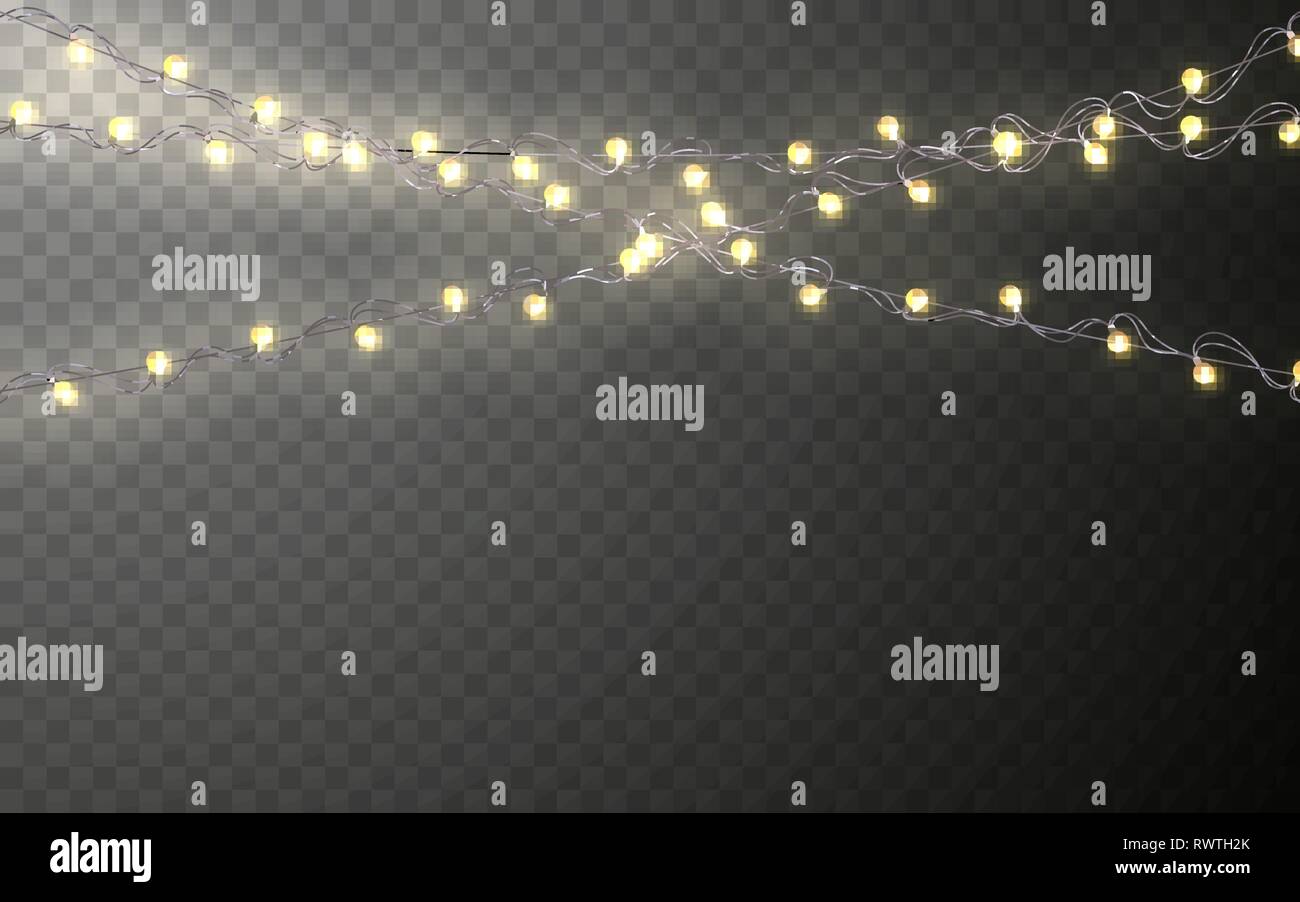 Xmas Color garland, festive decorations. Glowing christmas lights ...