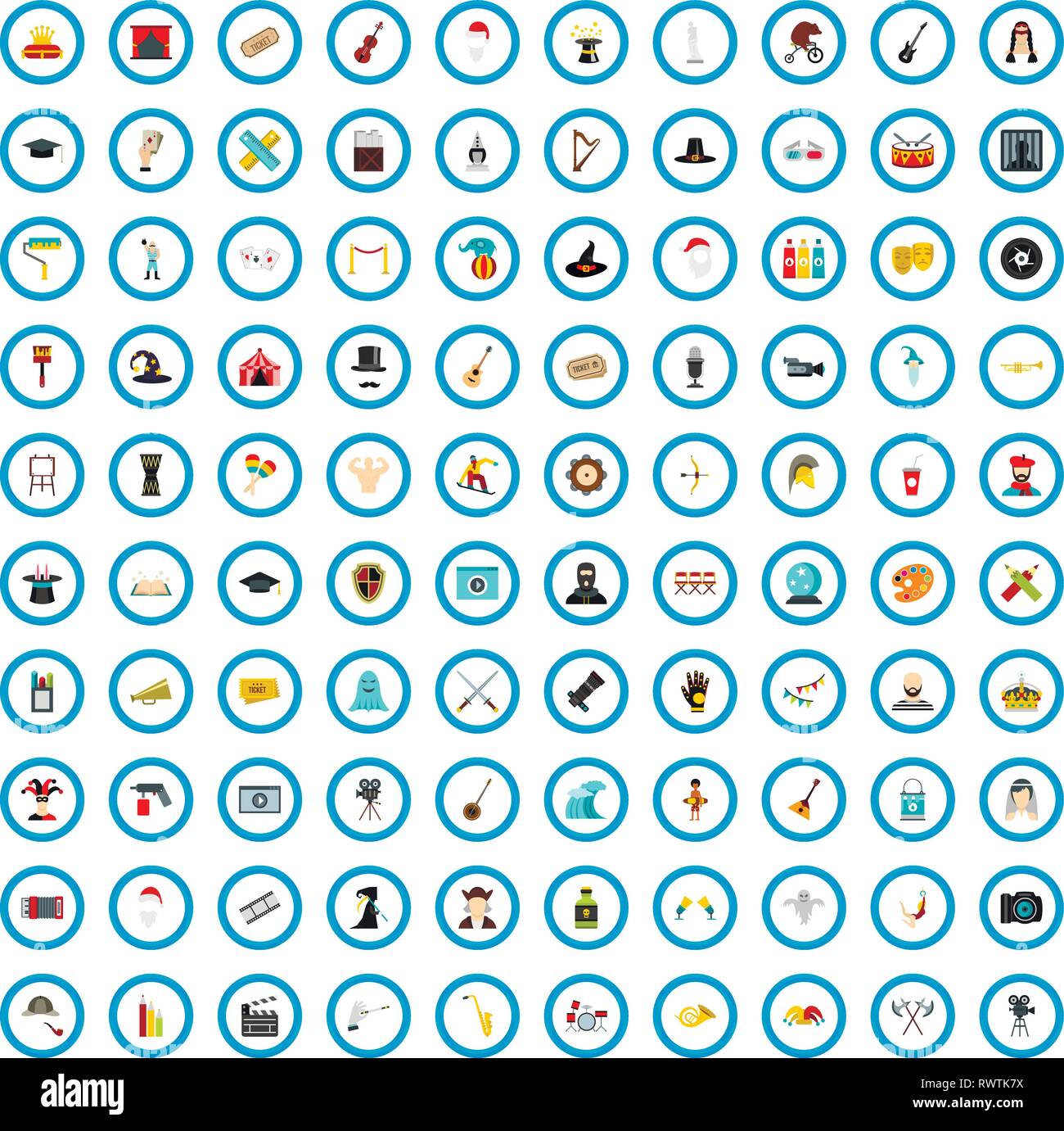 100 design skill icons set, flat style Stock Vector Image & Art - Alamy