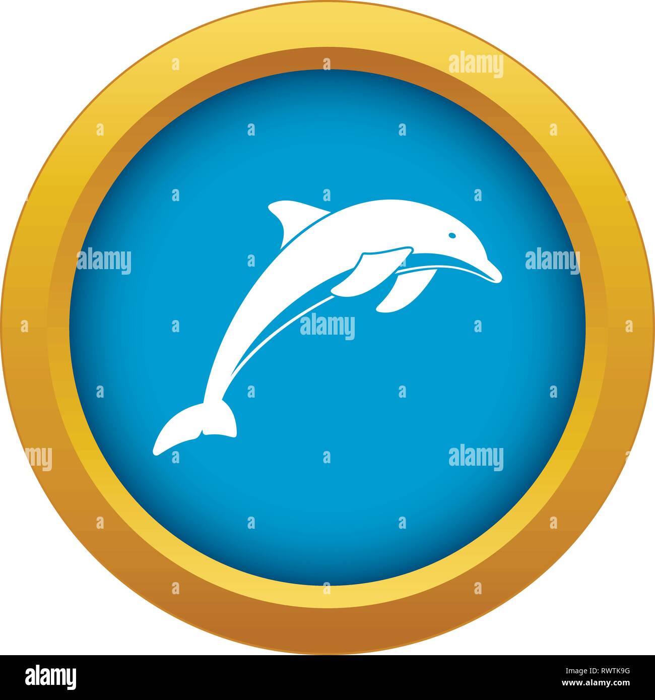 Dolphin icon blue vector isolated Stock Vector Image & Art - Alamy