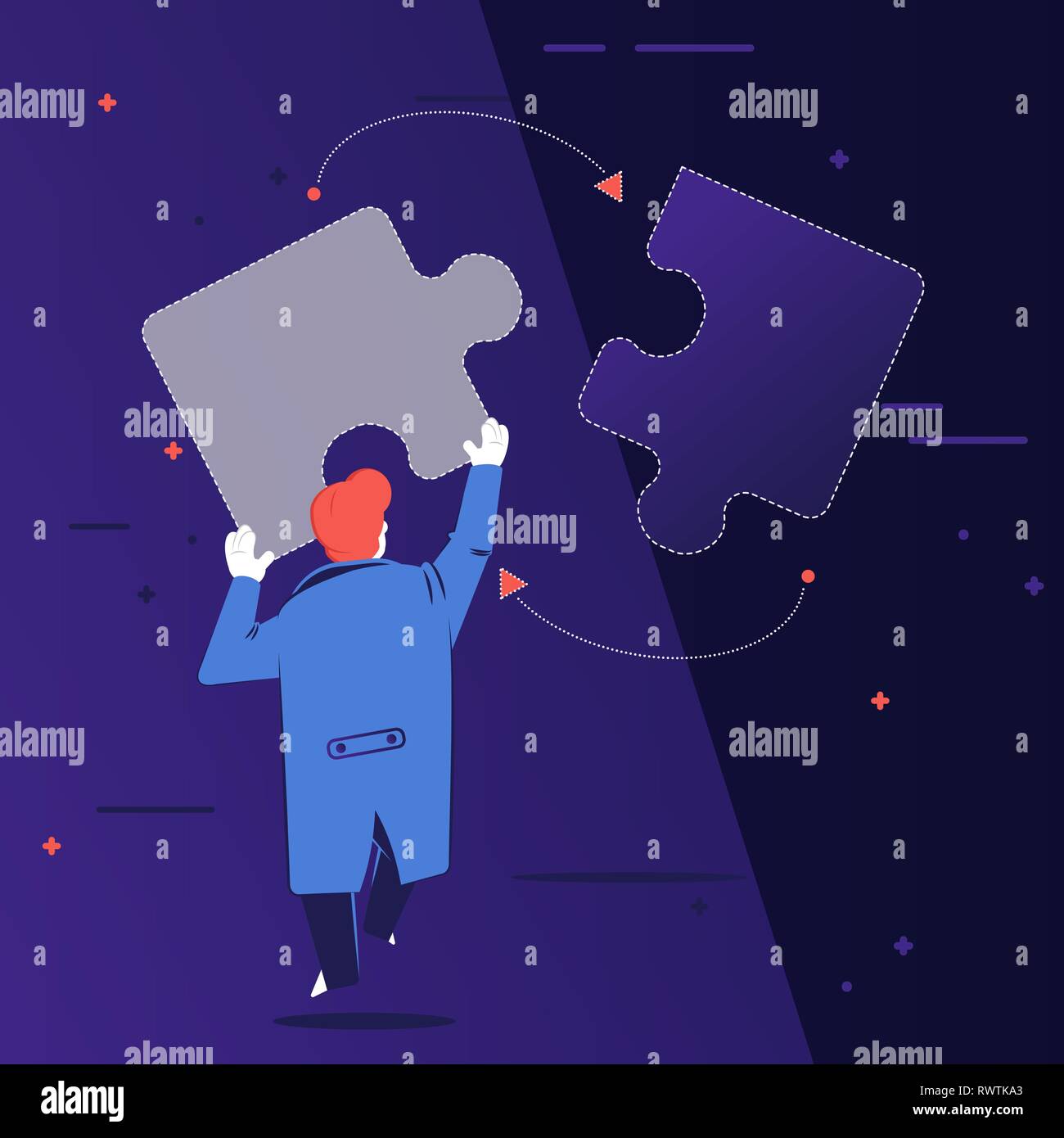 Puzzle business man Stock Vector Images - Alamy