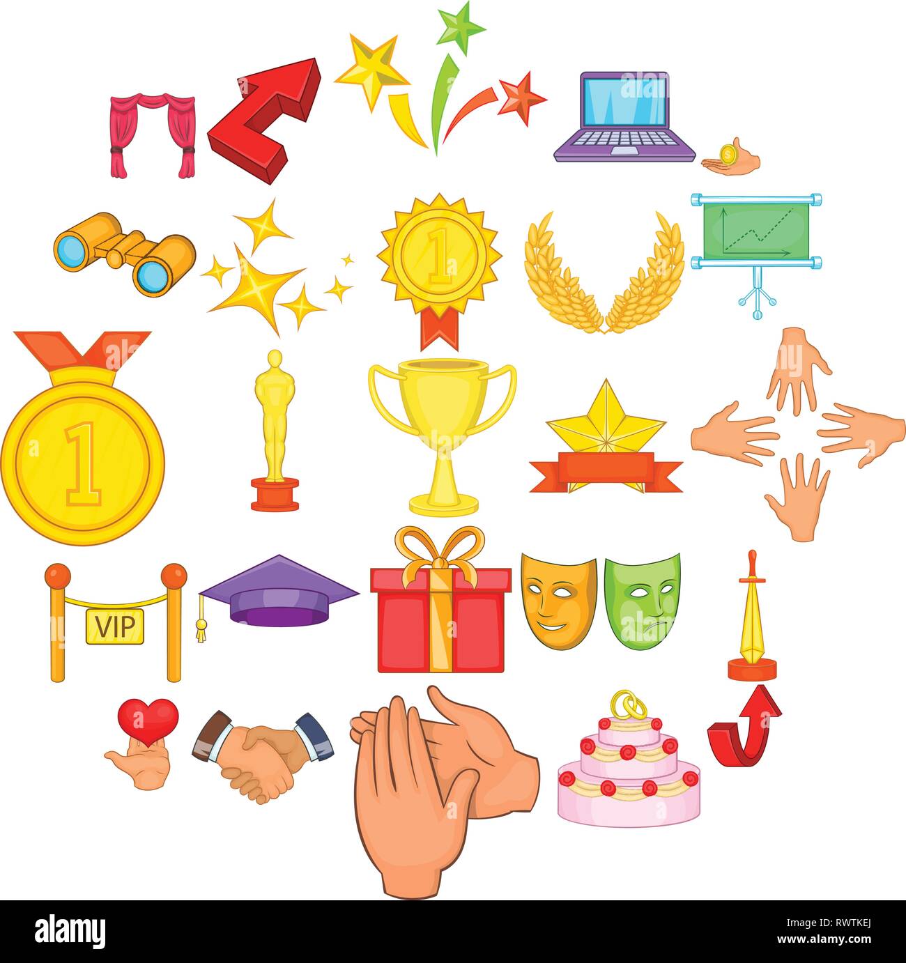 Bonus icons set, cartoon style Stock Vector Image & Art - Alamy