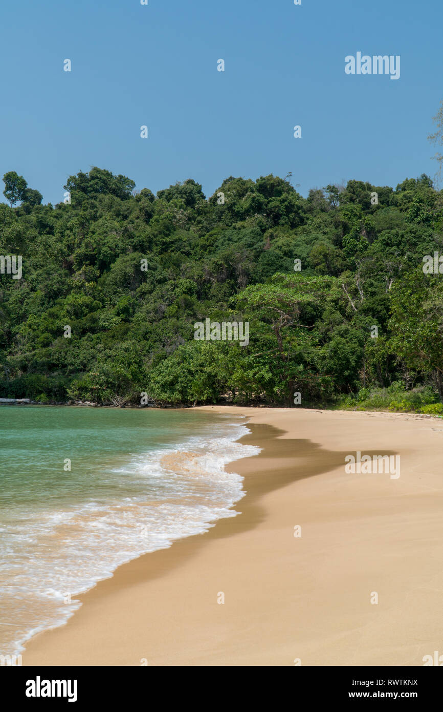 A scenic beach in the jungle of Koh Rong Sanloem in Cambodia Stock ...