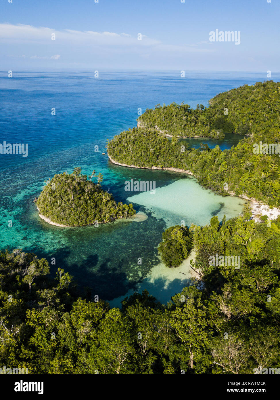 The coastline of the Togian islands in Sulawesi, Indonesia Stock Photo ...