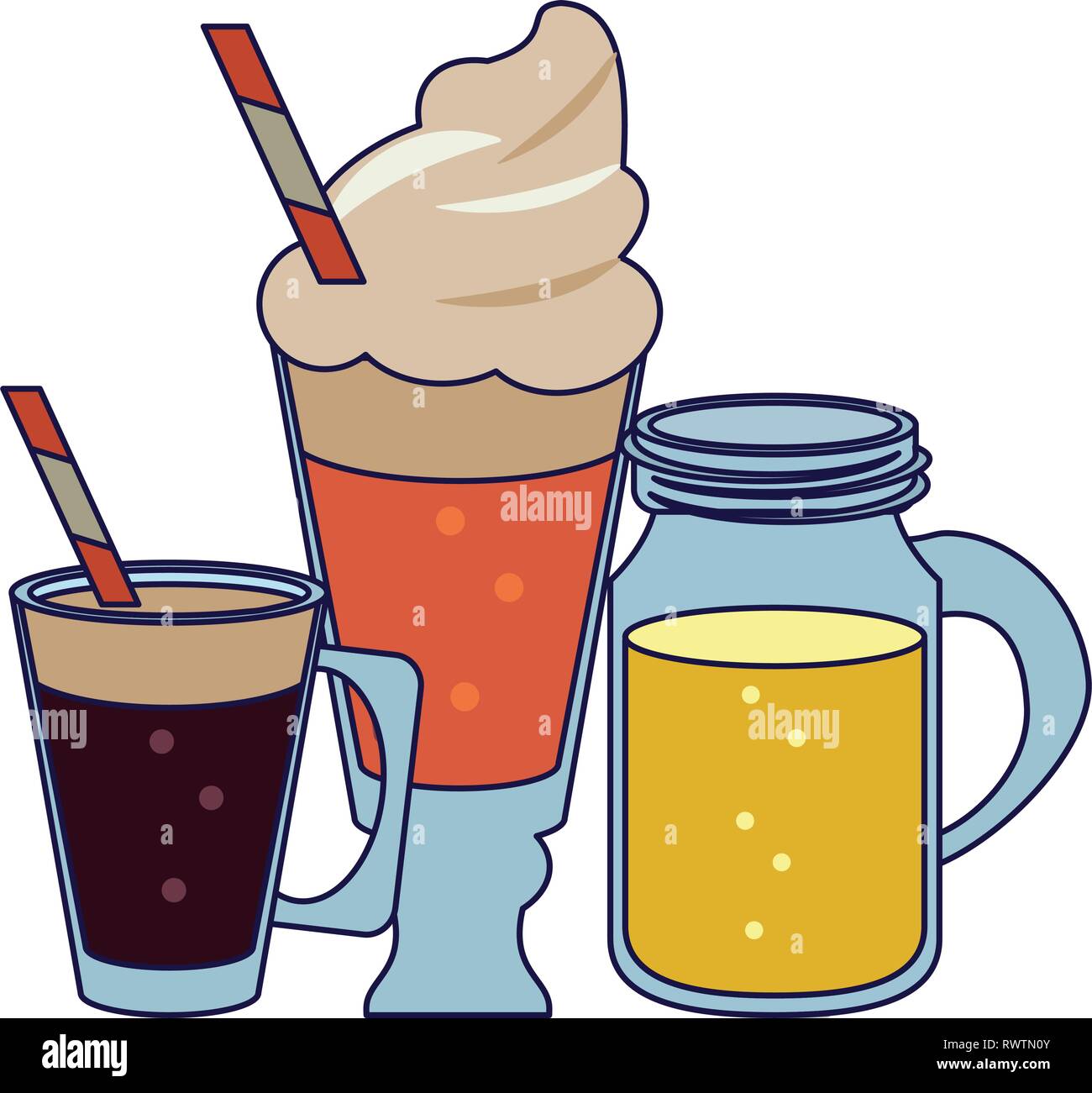 Cold and delicious drinks Stock Vector Image & Art - Alamy