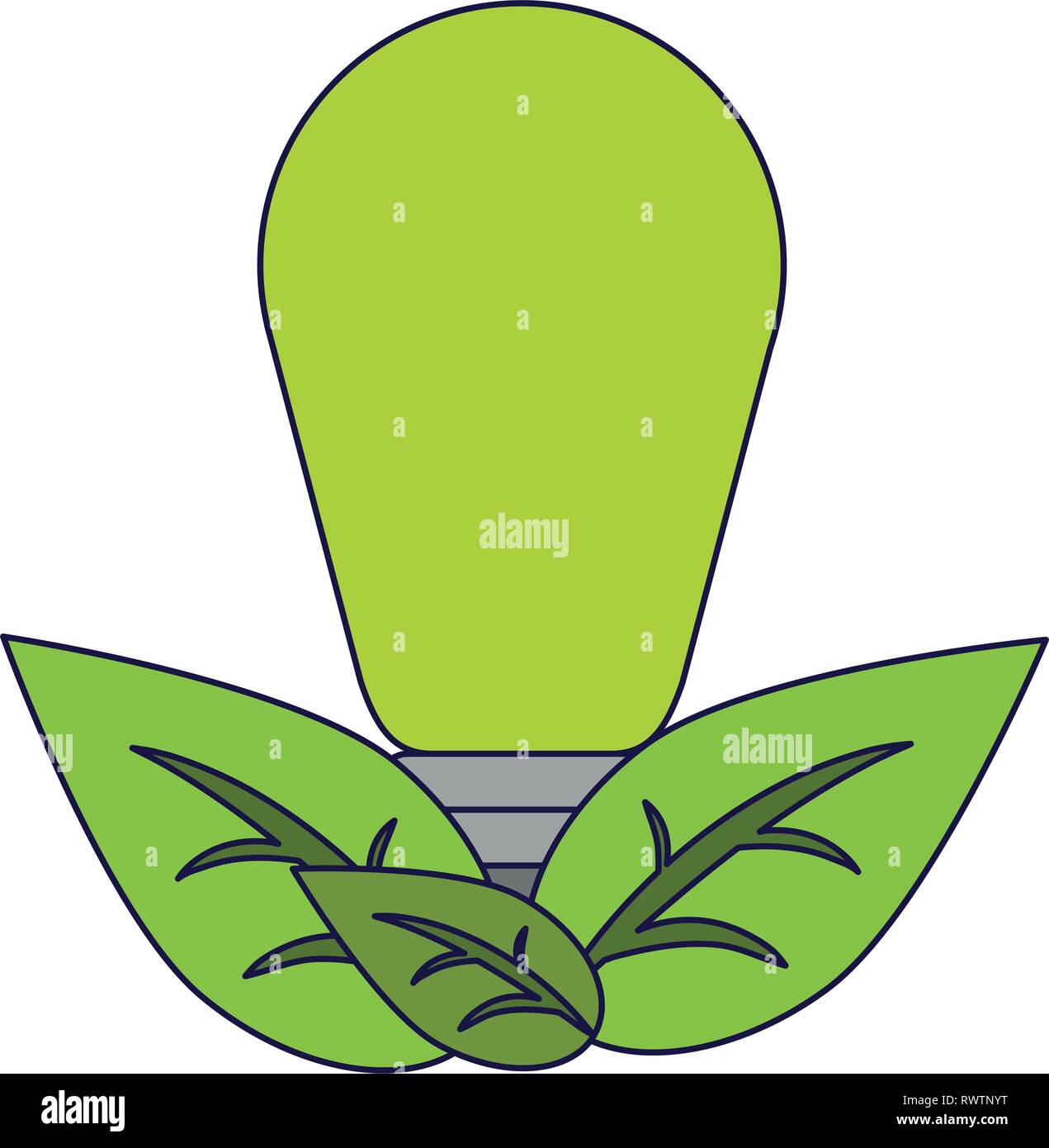Bulb light with leaves symbol Stock Vector Image & Art - Alamy