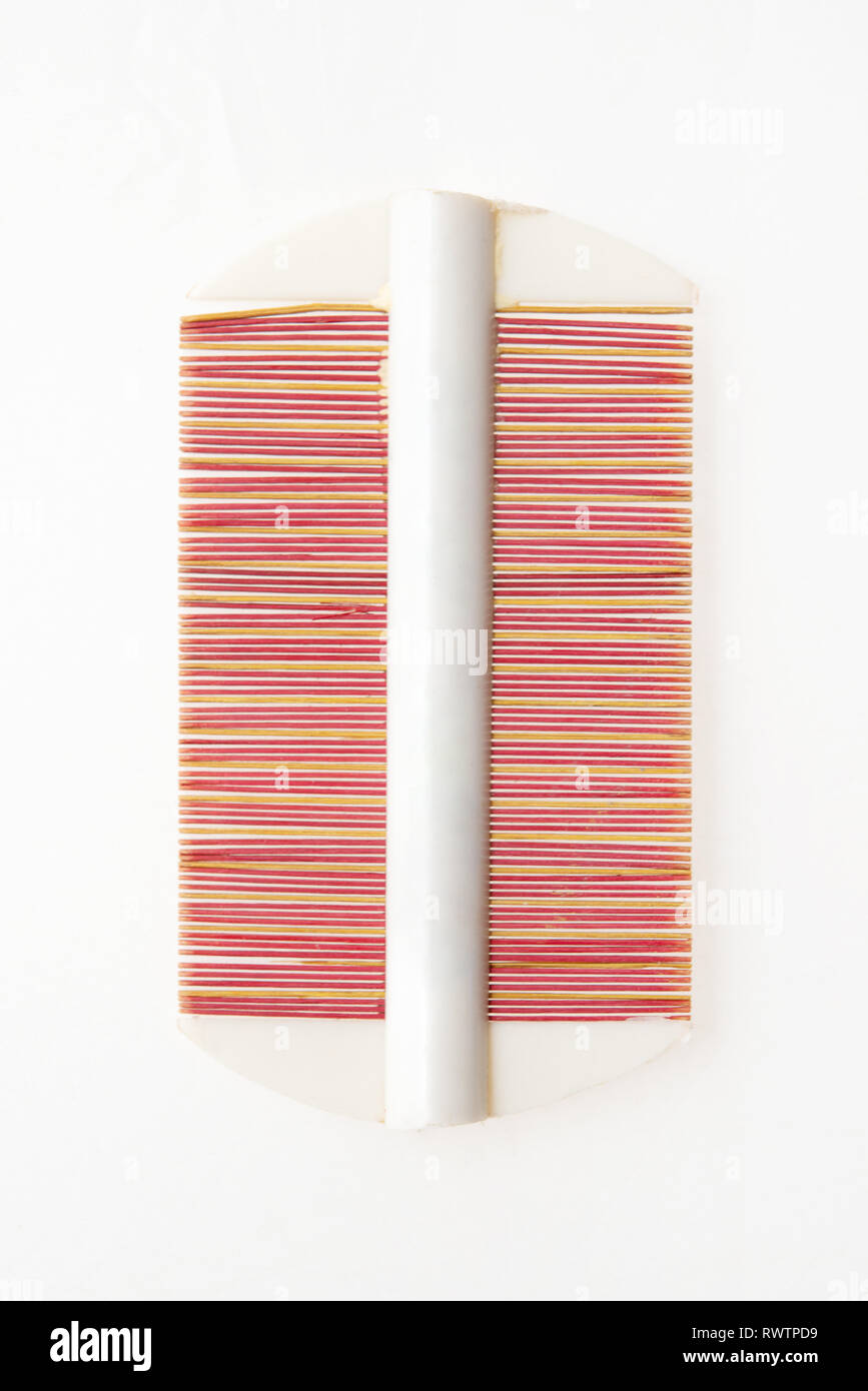 Traditional Chinese handmade wooden hair comb isolated on white ...