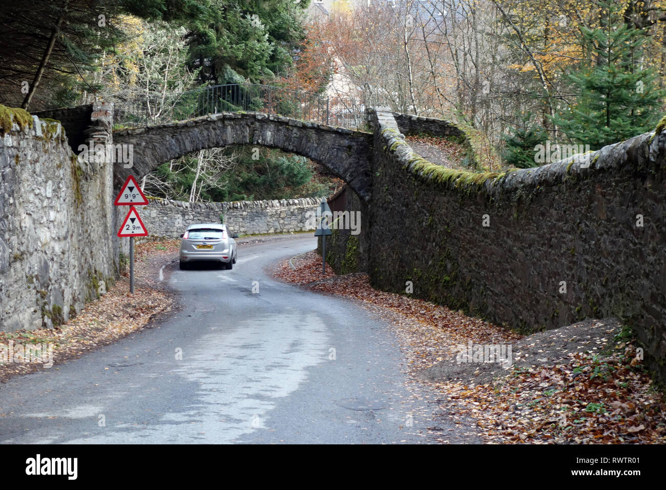 A Car Passing under the Stone Footbridge near the Car Park in the Old ...