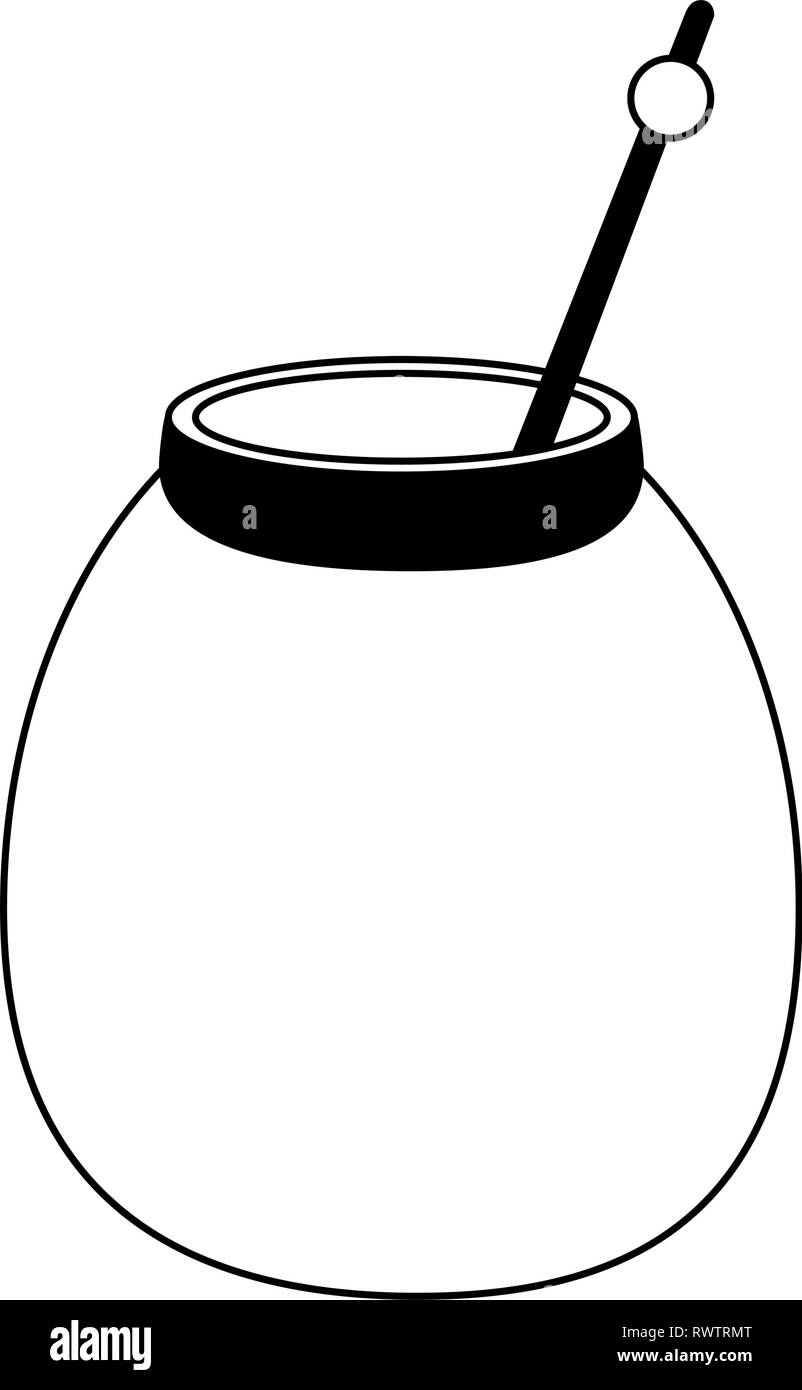 Honey in jar white Black and White Stock Photos & Images - Alamy