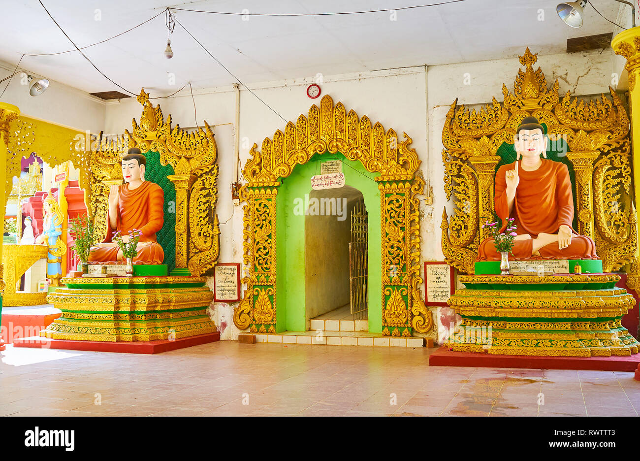 BAGO, MYANMAR - FEBRUARY 15, 2018: The scenic image house of Shwe Gu ...